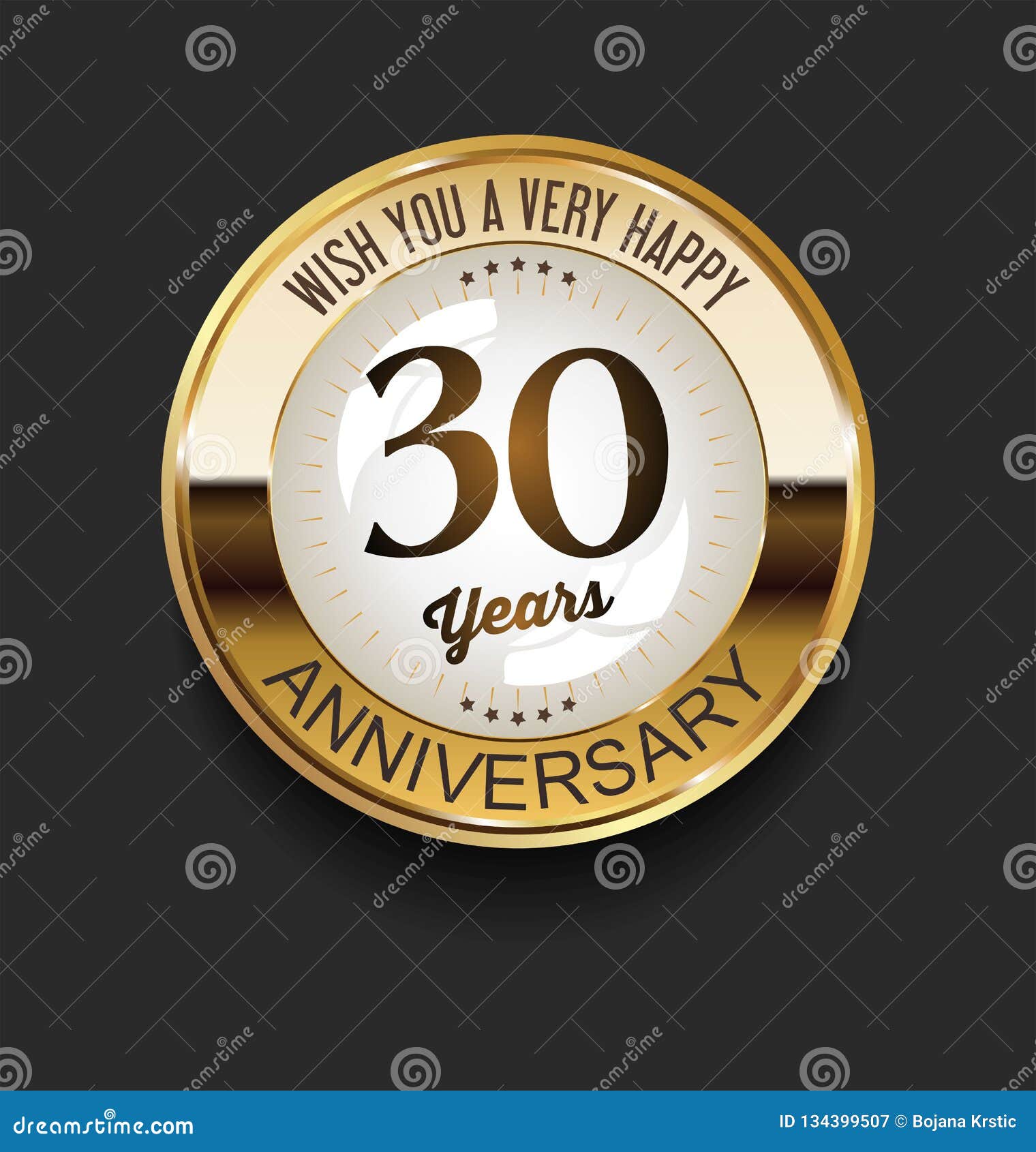 Retro Vintage Style Anniversary Golden Design Vector Stock Illustration ...