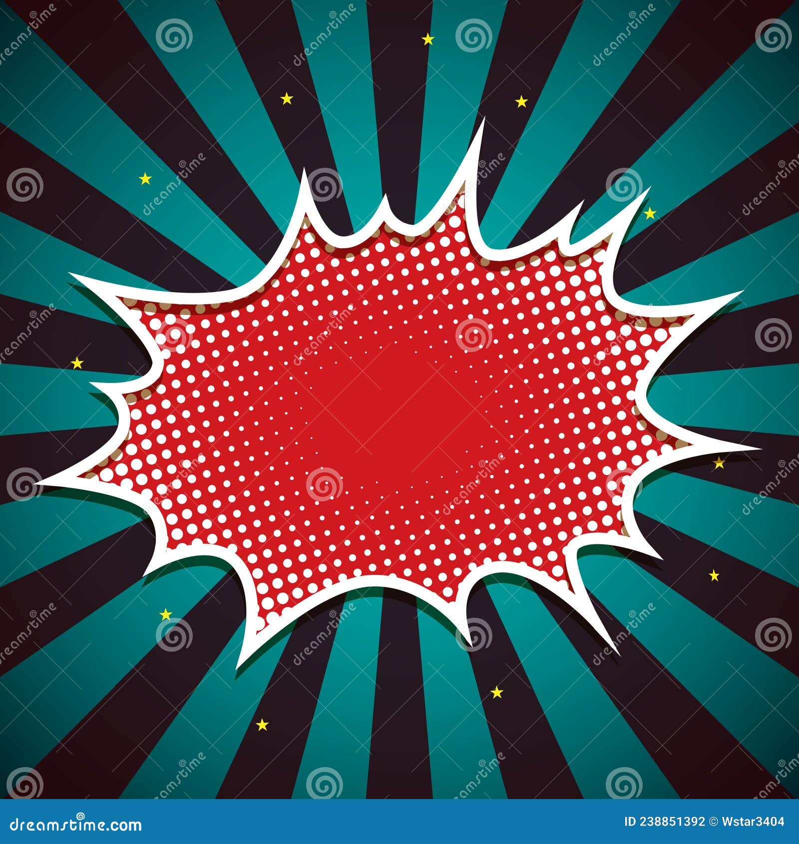 Retro Vintage Style Comic Speech Sunburst Background Stock Vector ...