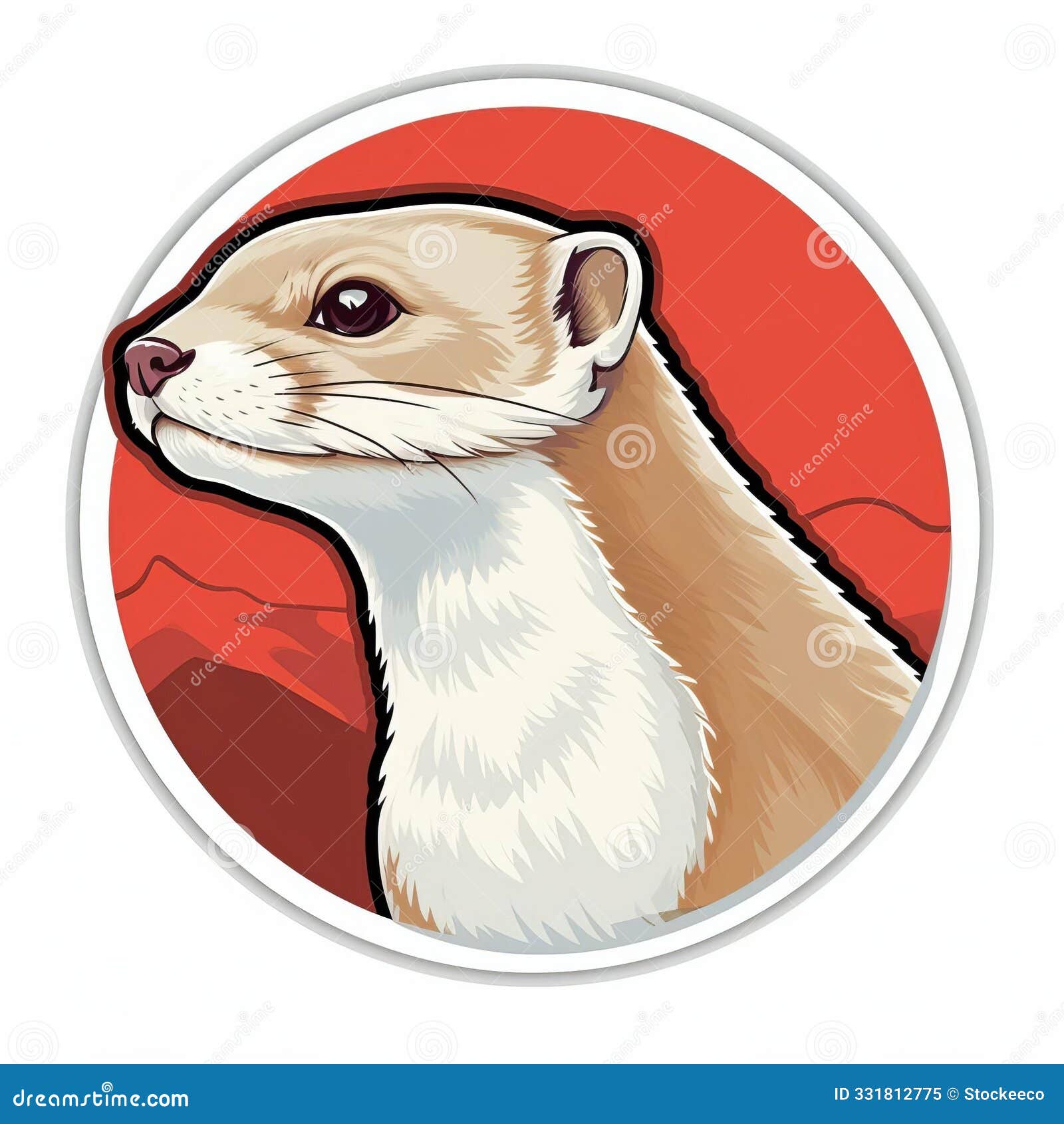Retro Vintage Style Vector Mongoose Sticker Design Template Stock ...