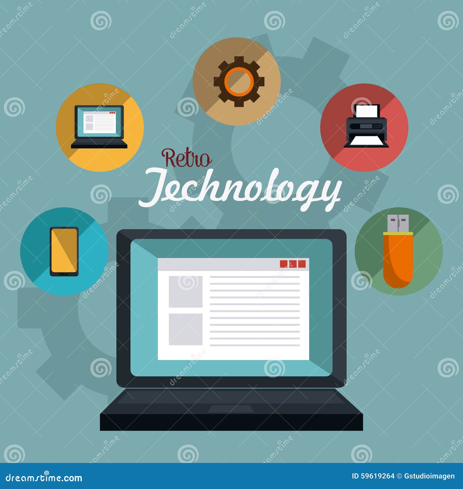 Retro and Vintage Technology Graphic Stock Vector - Illustration of ...