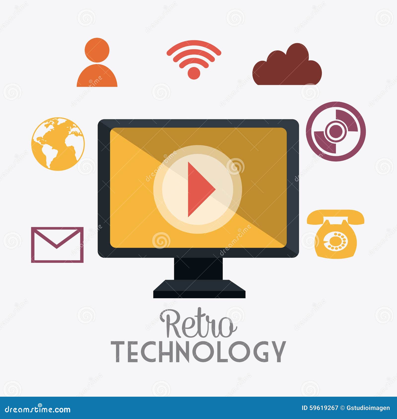 Retro and Vintage Technology Graphic Stock Vector - Illustration of ...