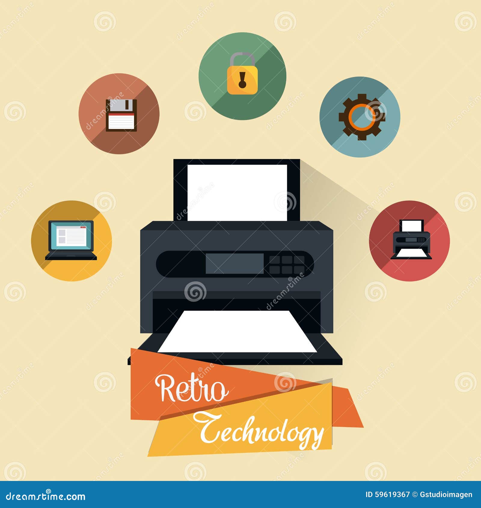 Retro and Vintage Technology Graphic Stock Vector - Illustration of ...
