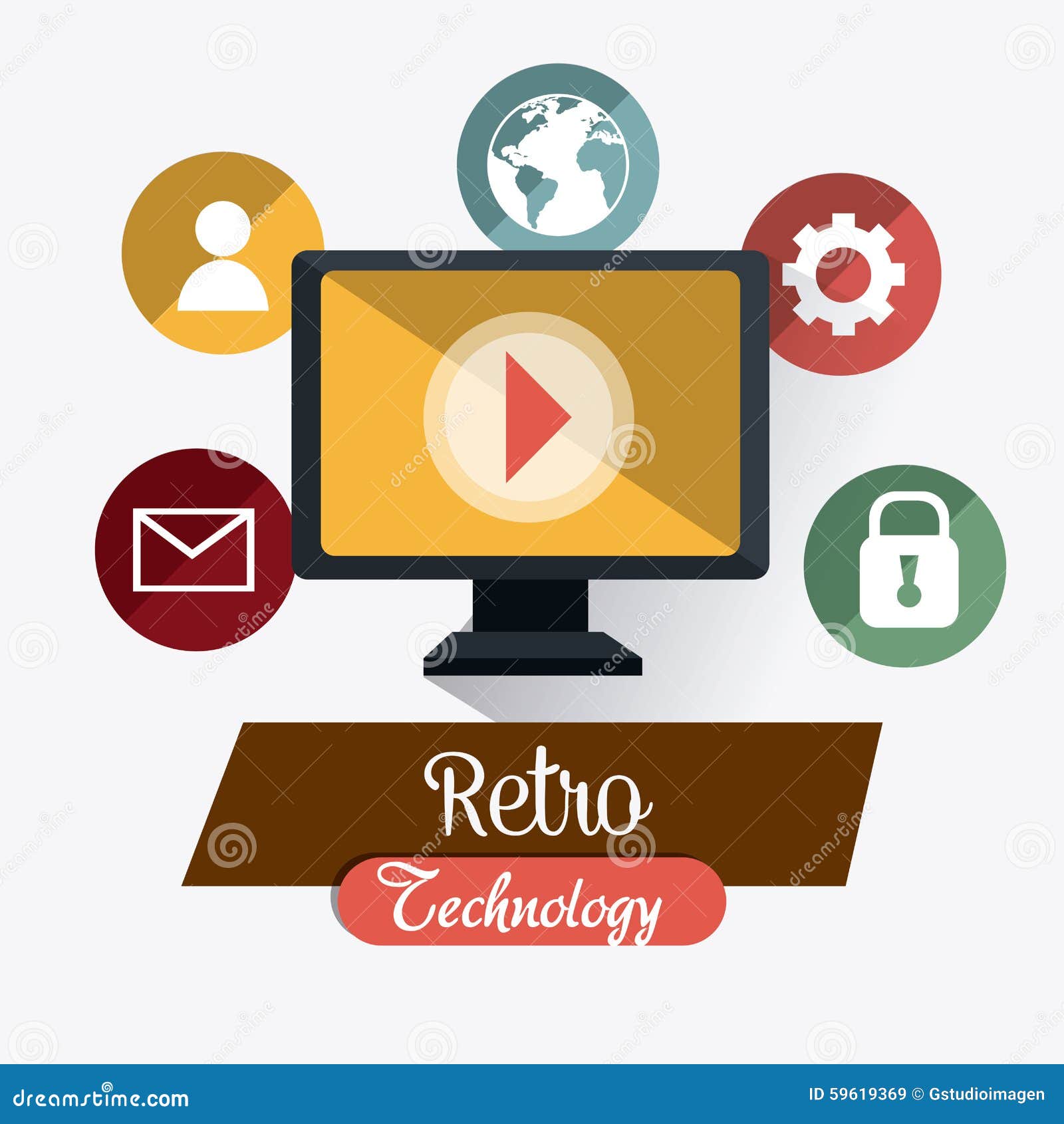 Retro and Vintage Technology Graphic Stock Vector - Illustration of ...
