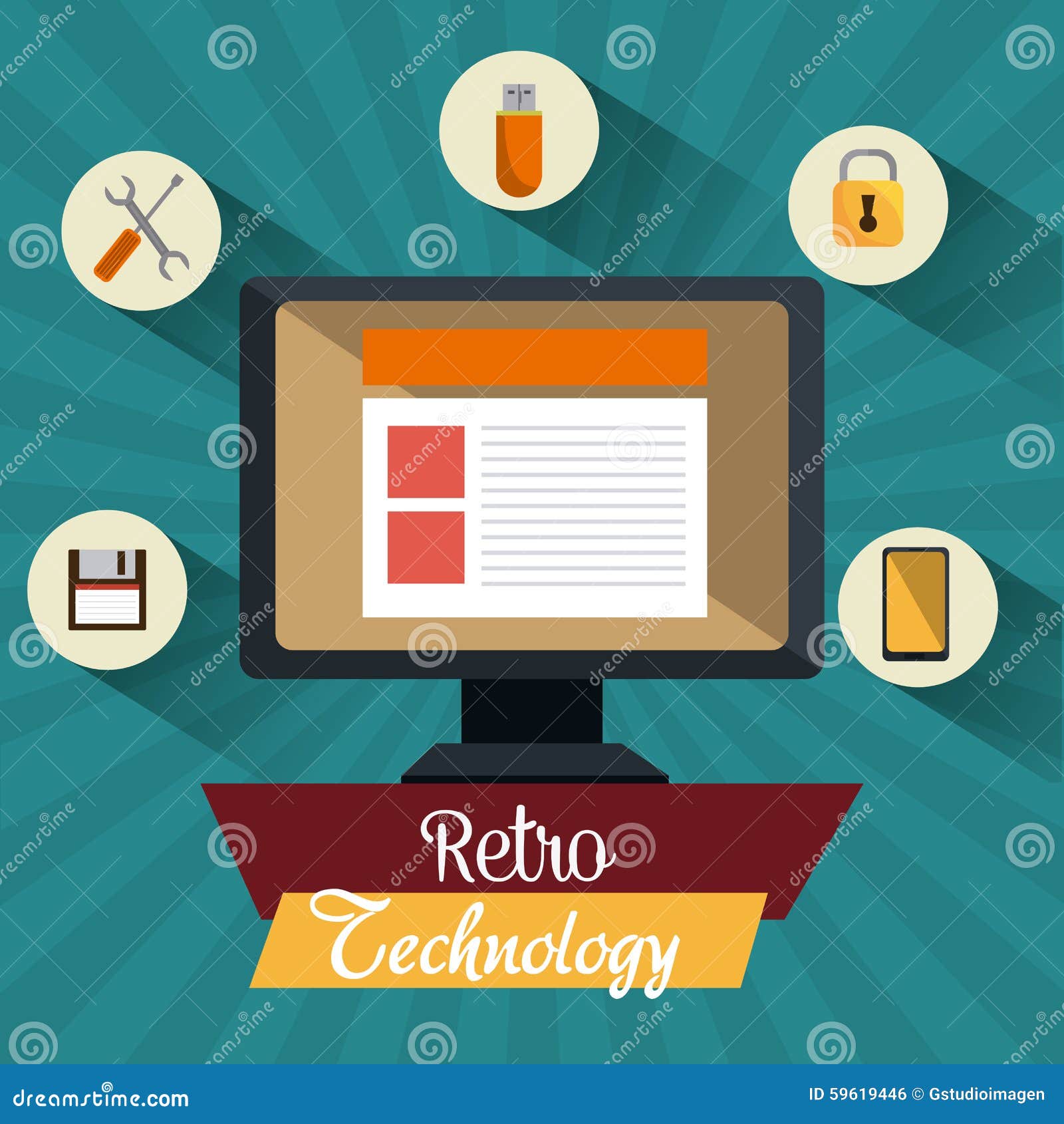 Retro and Vintage Technology Graphic Stock Vector - Illustration of ...
