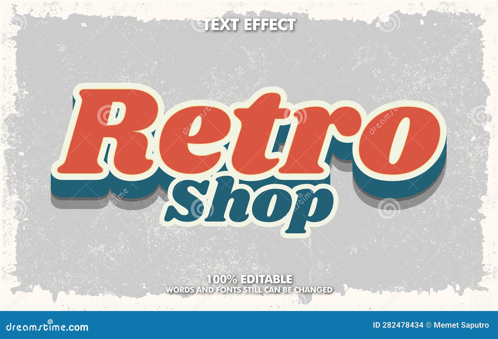 Retro Vintage Text Effect Editable 70s and 80s Text Style Stock ...