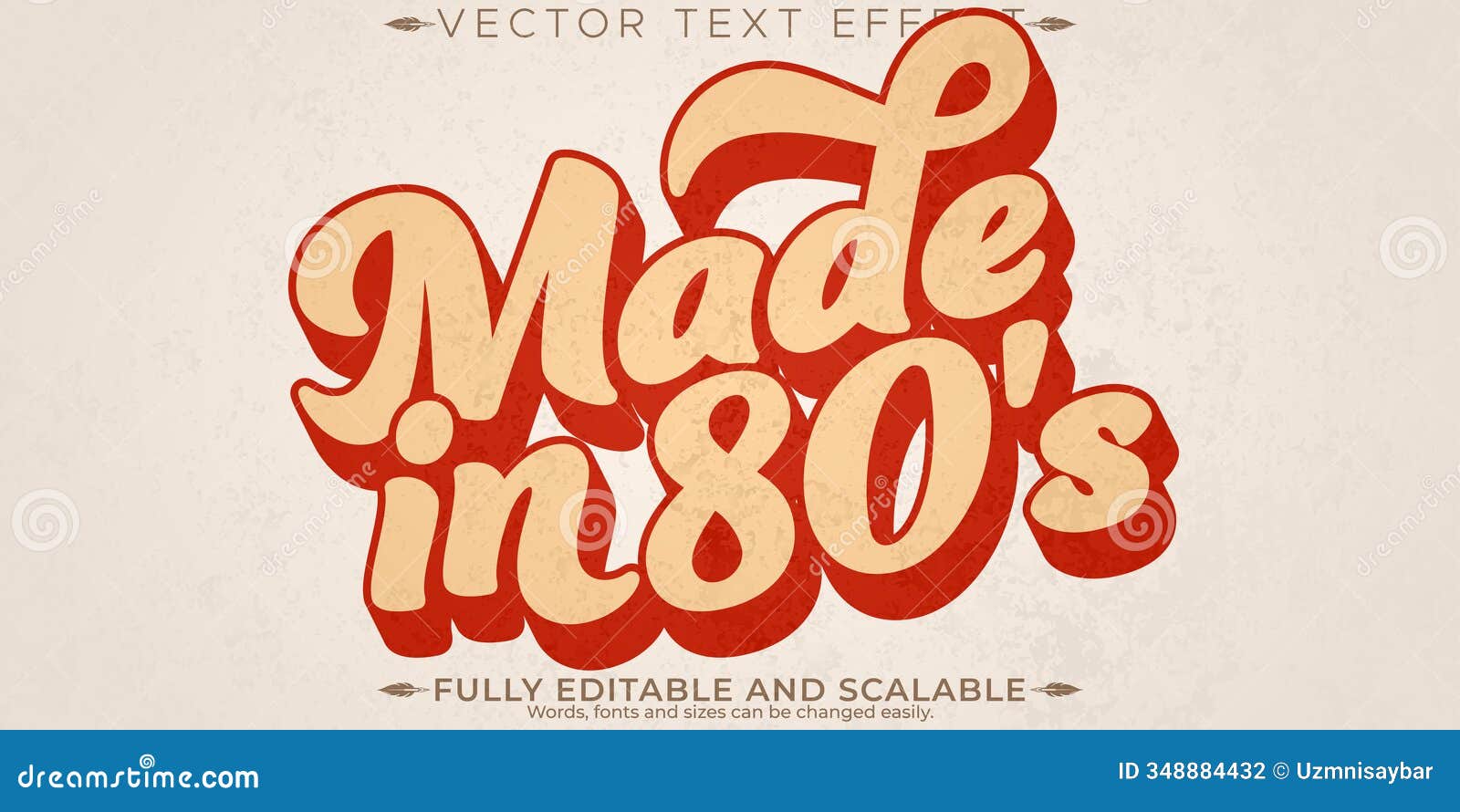 Retro, Vintage Text Effect, Editable 70s and 80s Text Style Stock ...