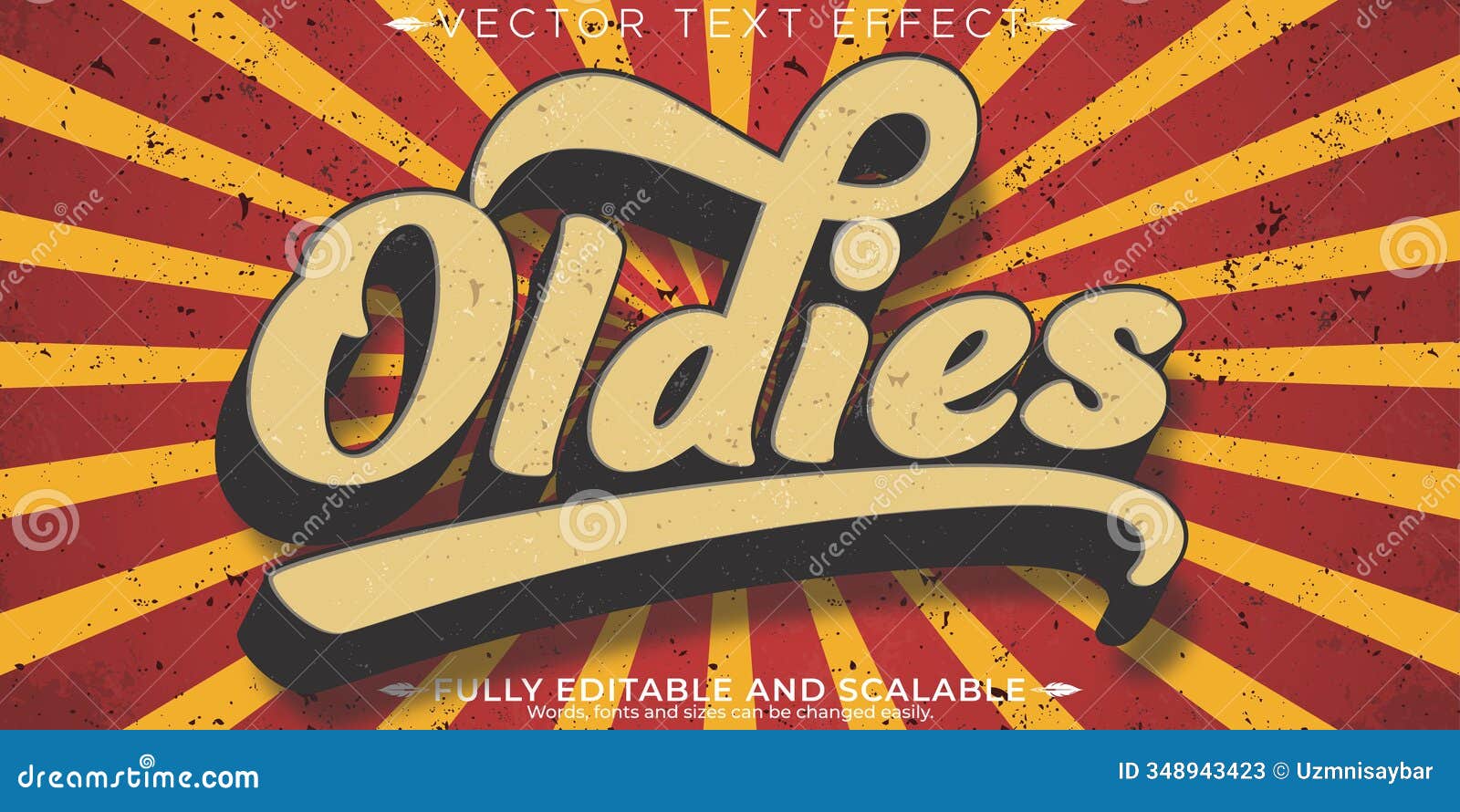 Retro, Vintage Text Effect, Editable 70s and 80s Text Style Stock ...