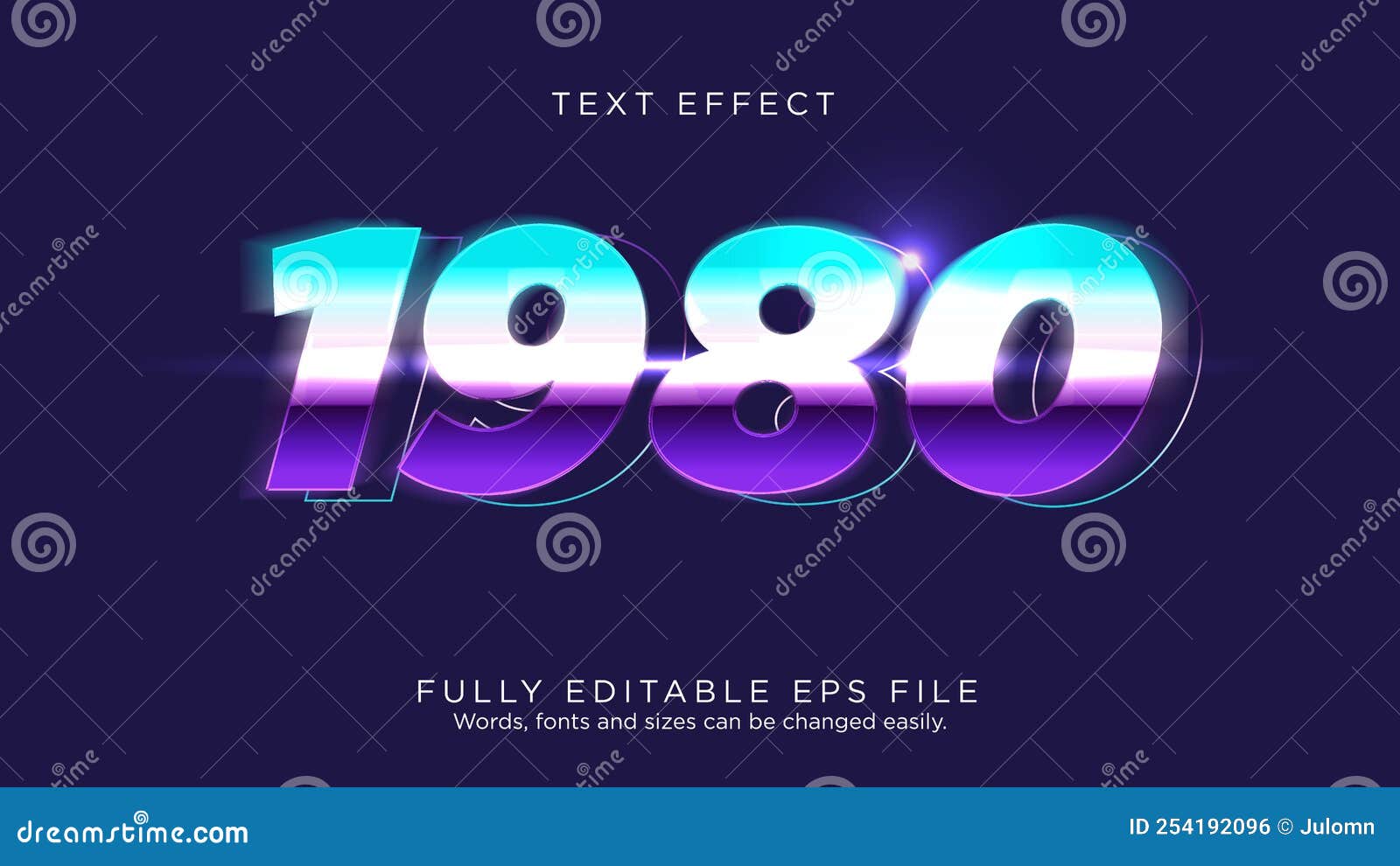 1980 Text With Confetti On Dark Grey Background 3D Rendering Stock ...