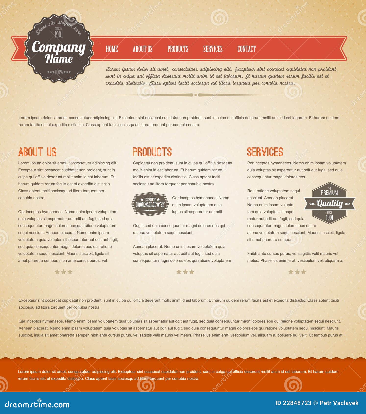 Retro Vintage Web Page Template Stock Vector - Illustration of ...