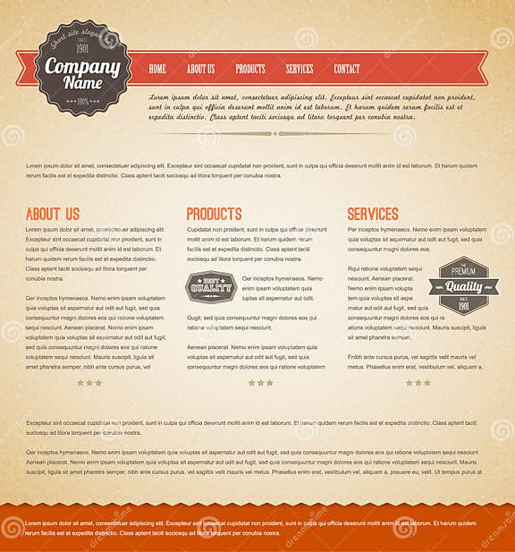 Retro Vintage Web Page Template Stock Vector - Illustration of ...