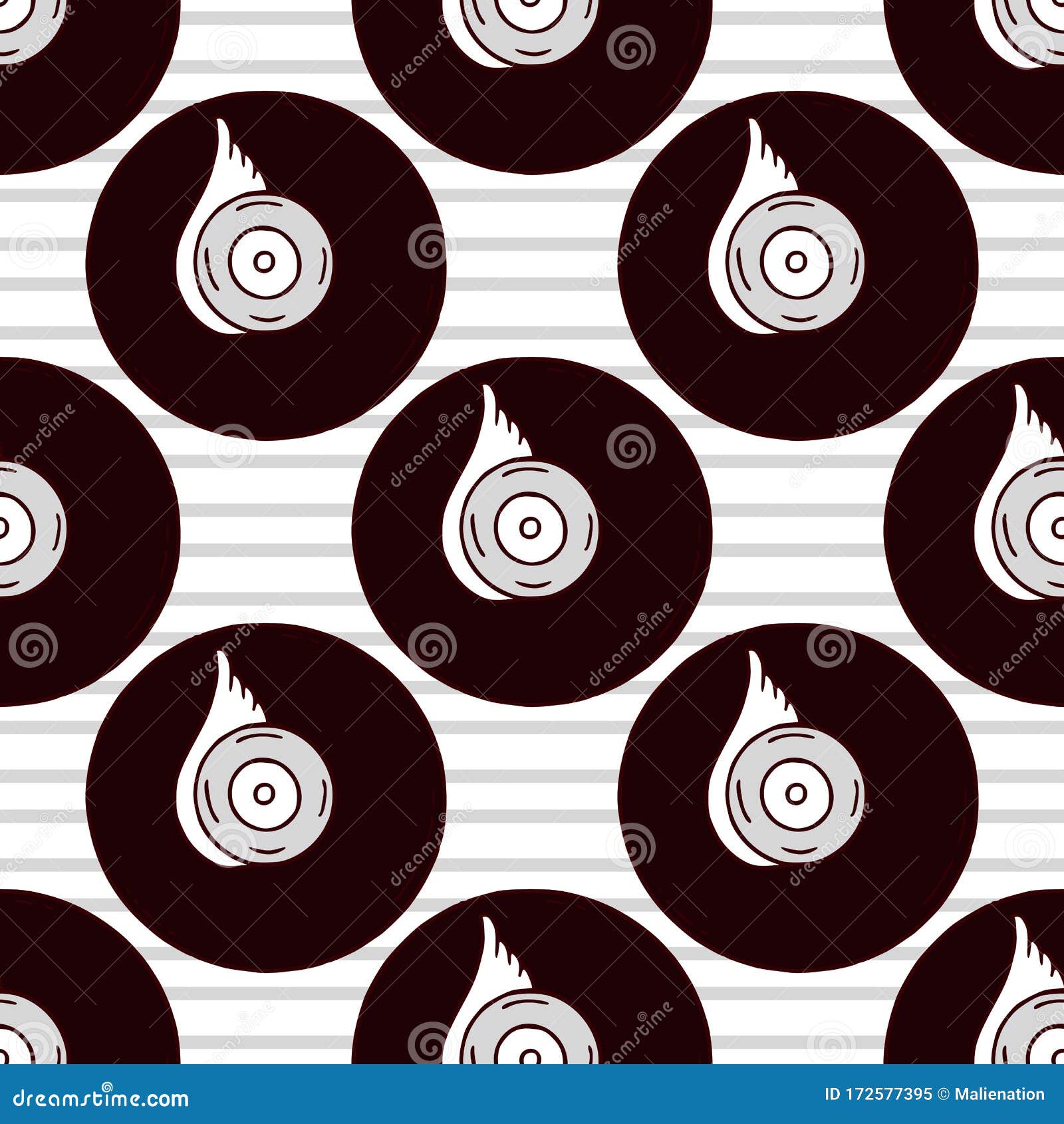 Retro Vinyl Pattern. Musical Print Stock Vector - Illustration of paper ...