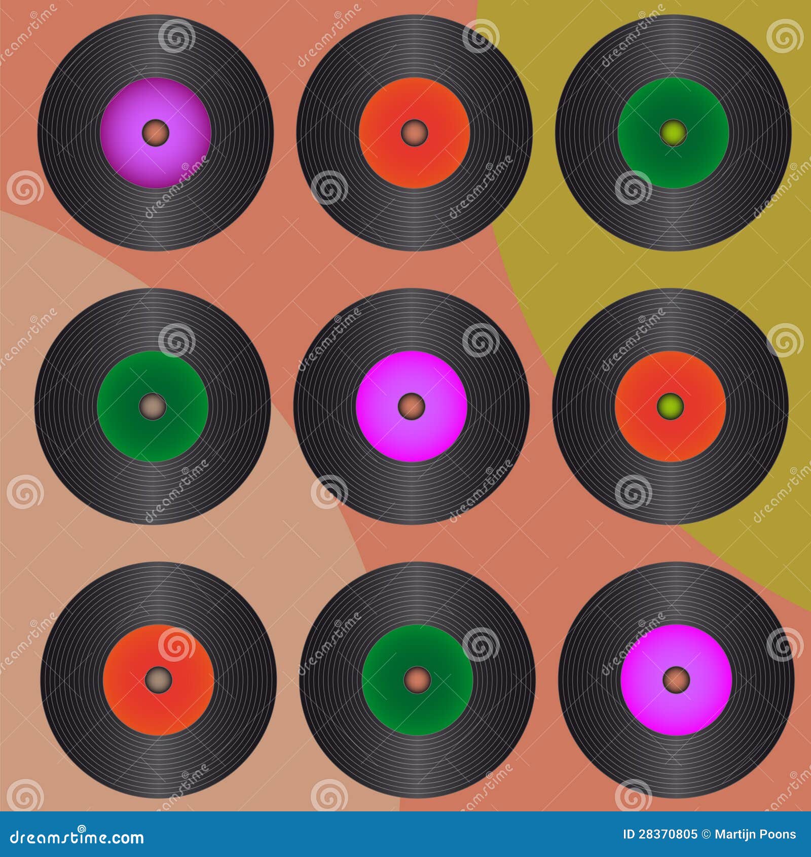 Retro vinyl records stock vector. Illustration of vintage - 28370805