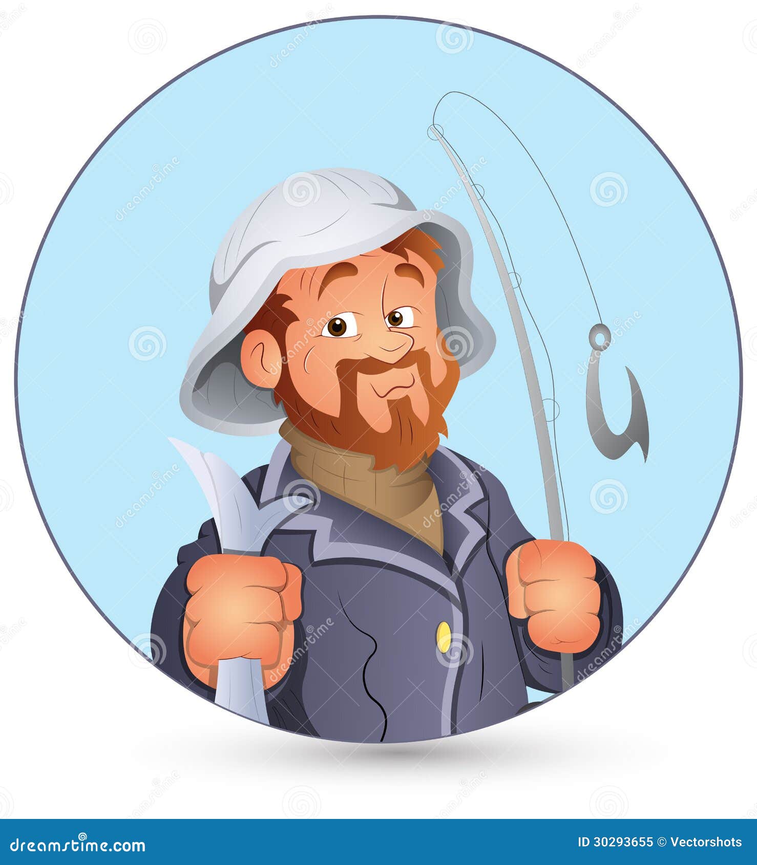 Retro Visser Vector Illustration Vector Illustratie - Illustration of ...