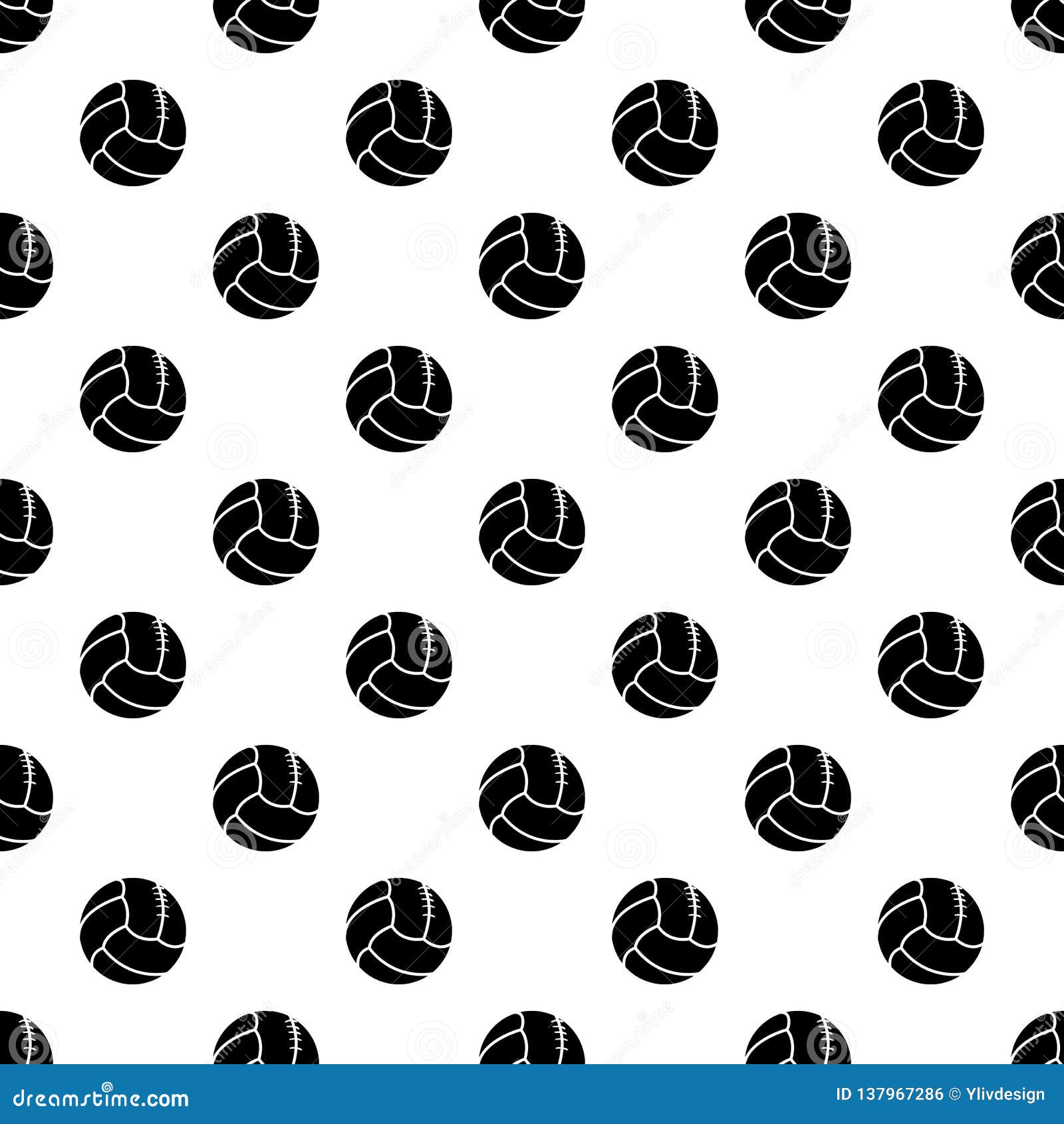 Retro Volleyball Pattern Vector Seamless Stock Vector Illustration Of