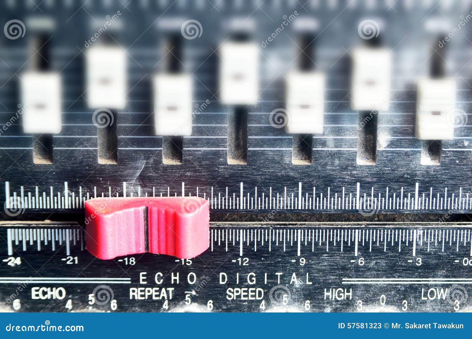 Retro Volume Mixer with Blurry Background Stock Image - Image of ...