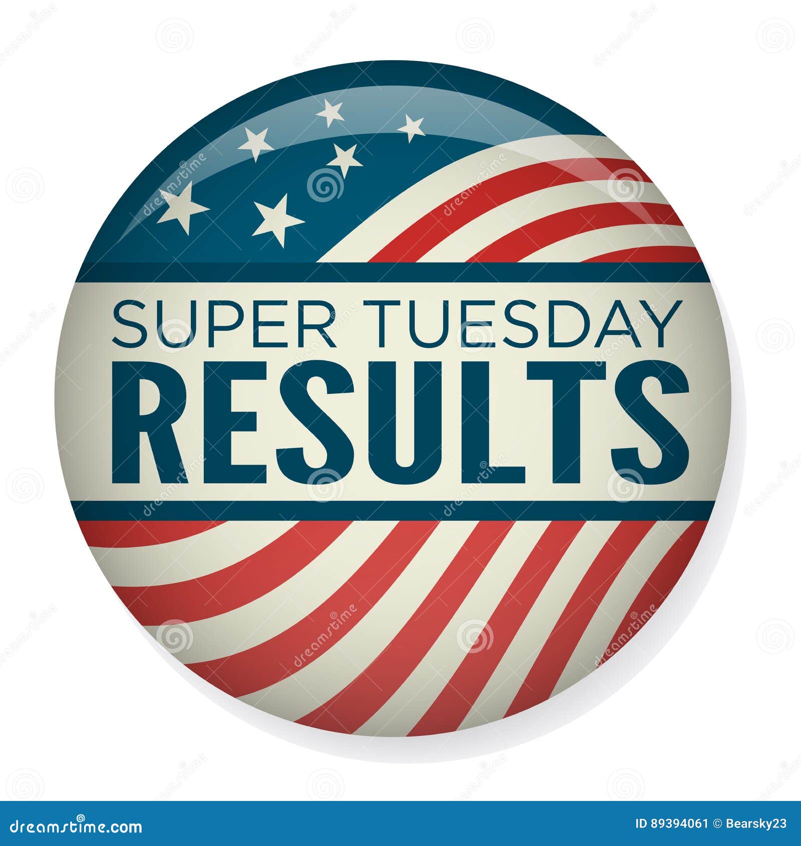 Retro Vote or Election Pin Button or Badge - Super Tuesday. Stock ...