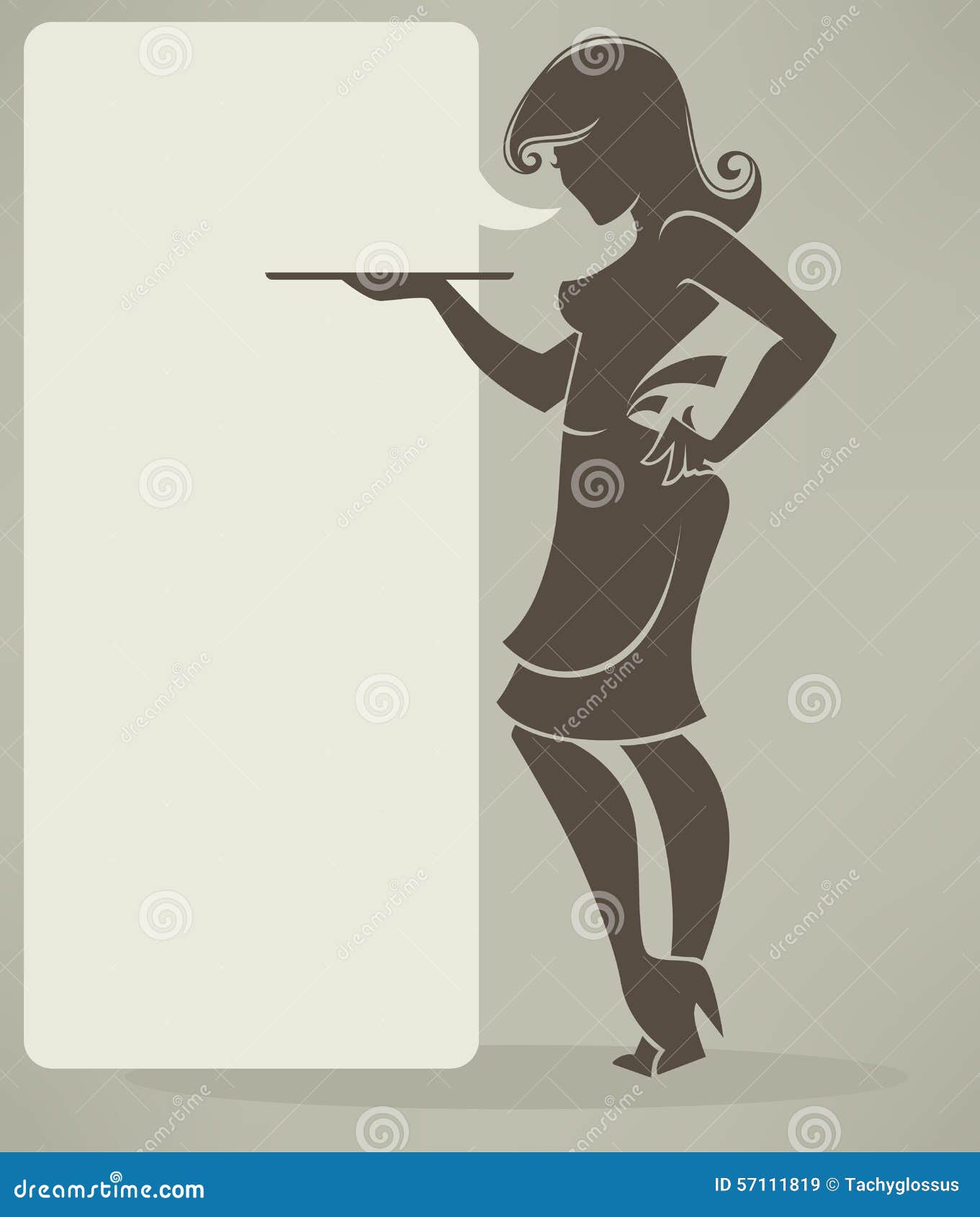 Retro waitress stock vector. Illustration of menu, design - 57111819