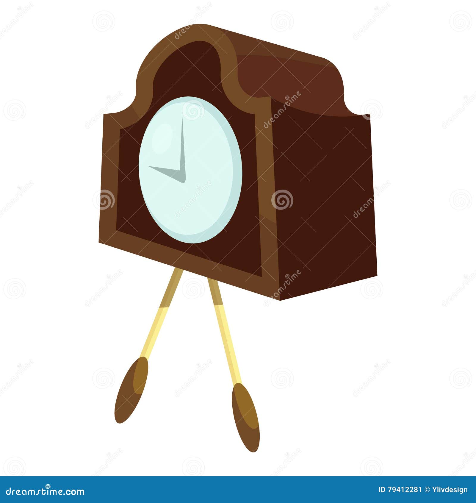 Retro Wall Clock Icon, Cartoon Style Stock Vector - Illustration of ...