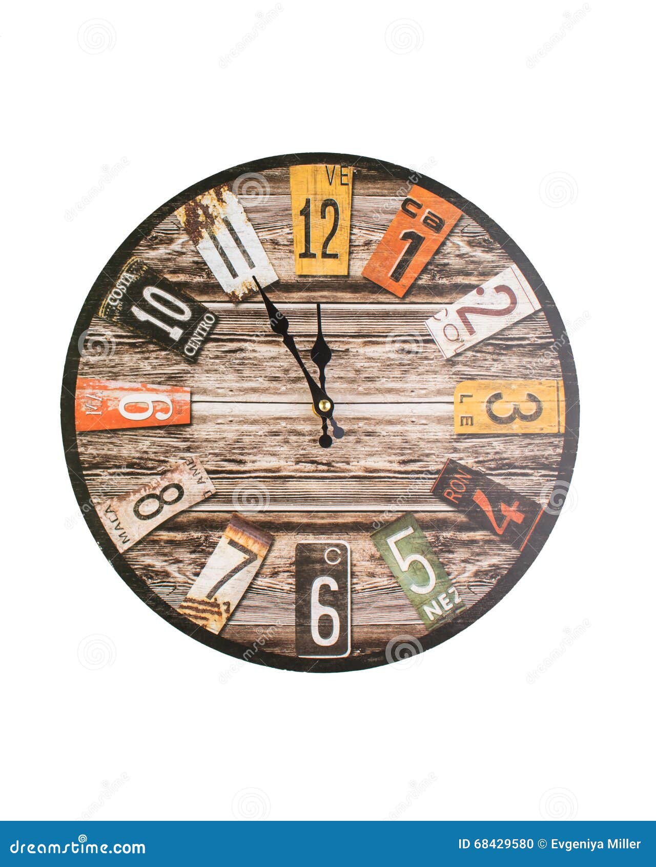 Retro wall clock isolated stock photo. Image of late - 68429580
