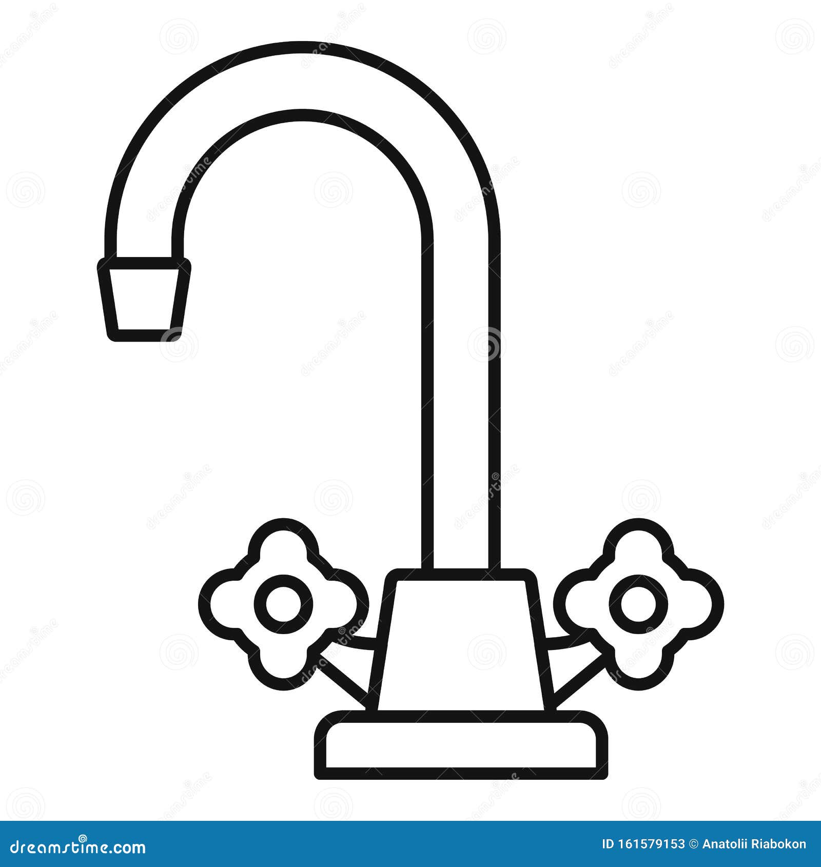 Retro Water Tap Icon, Outline Style Stock Vector - Illustration of ...
