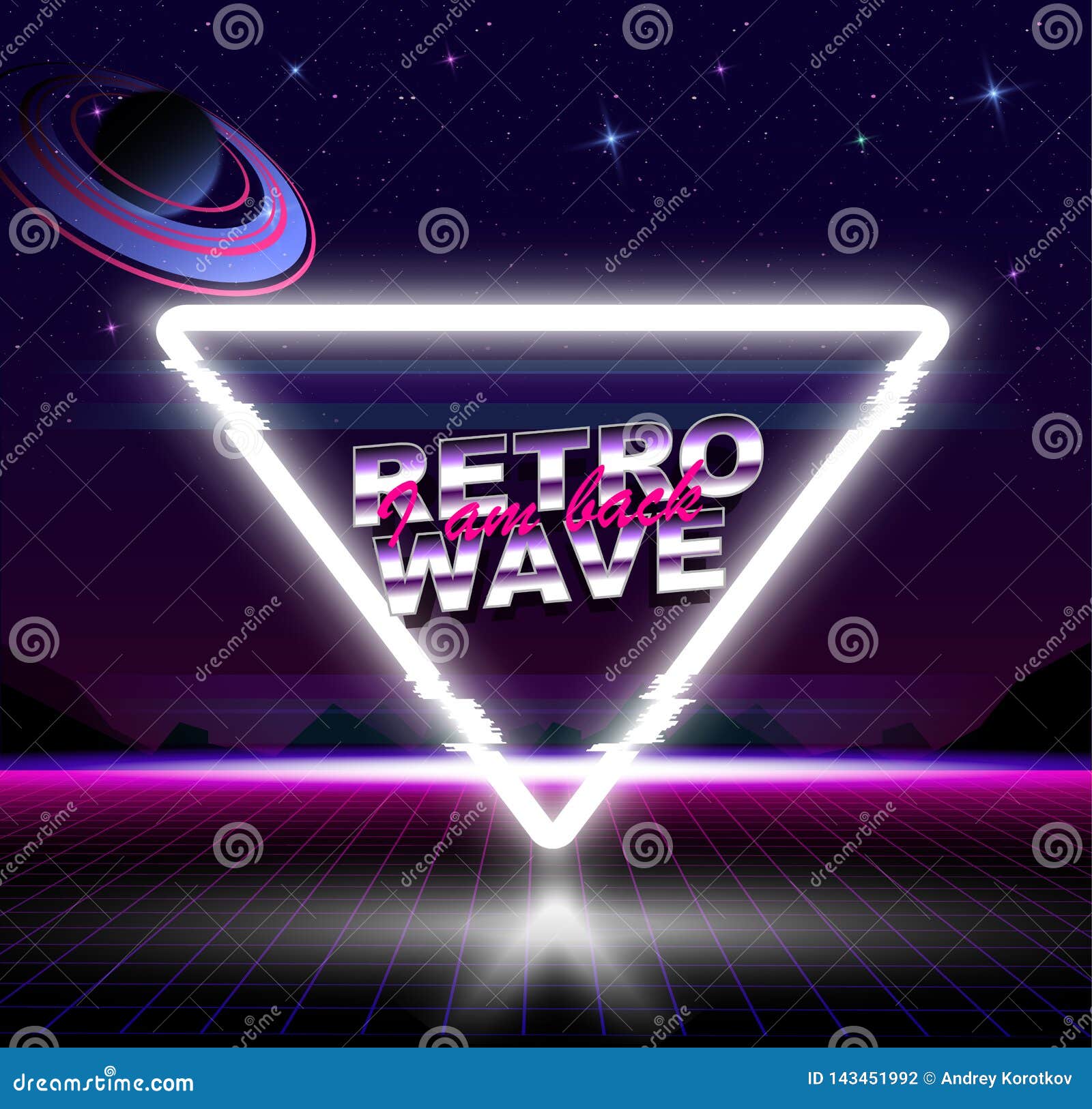 Retro Wave Background Place for Text Stock Vector - Illustration of ...