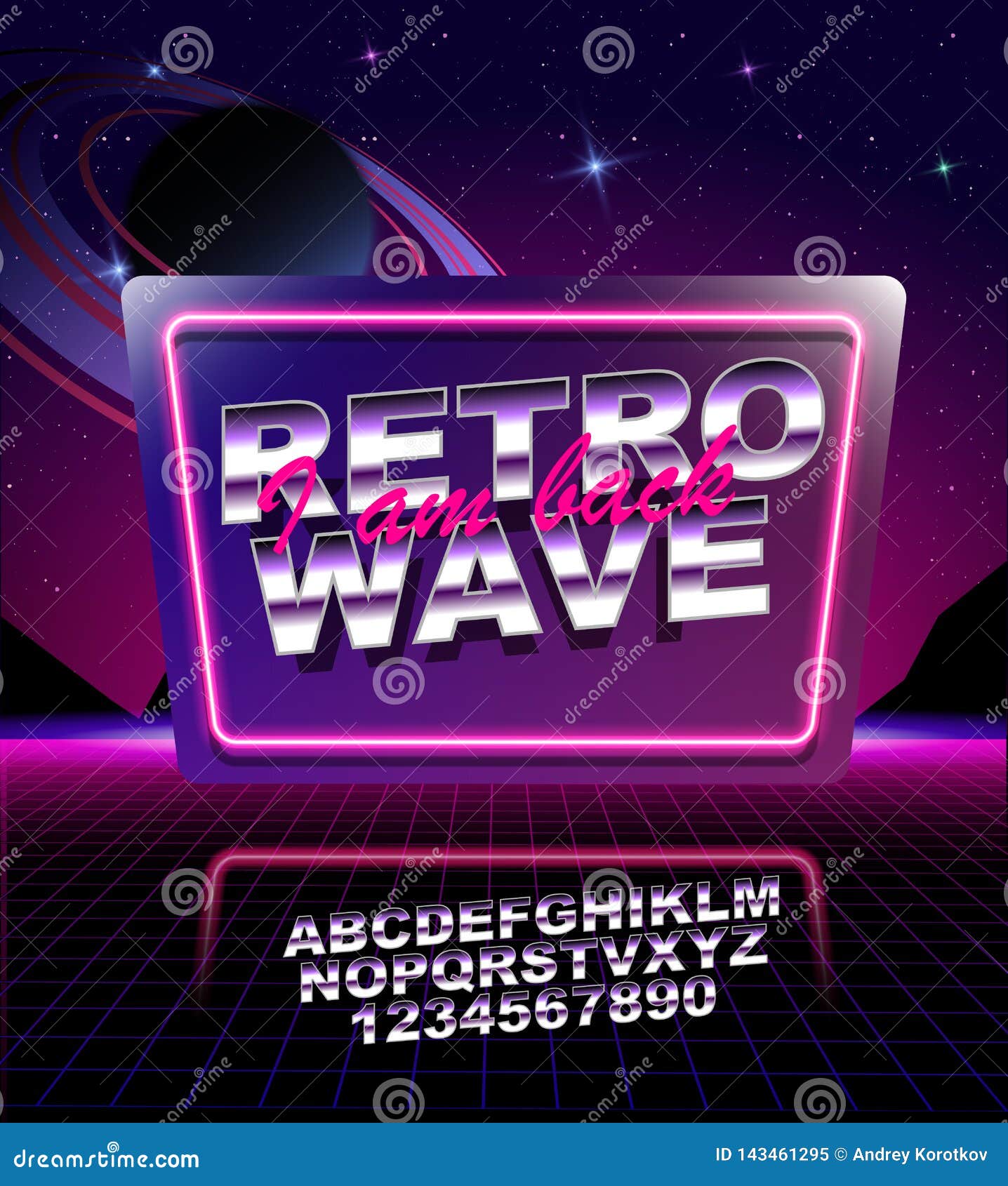 Retro Wave Background Place for Text Stock Vector - Illustration of ...