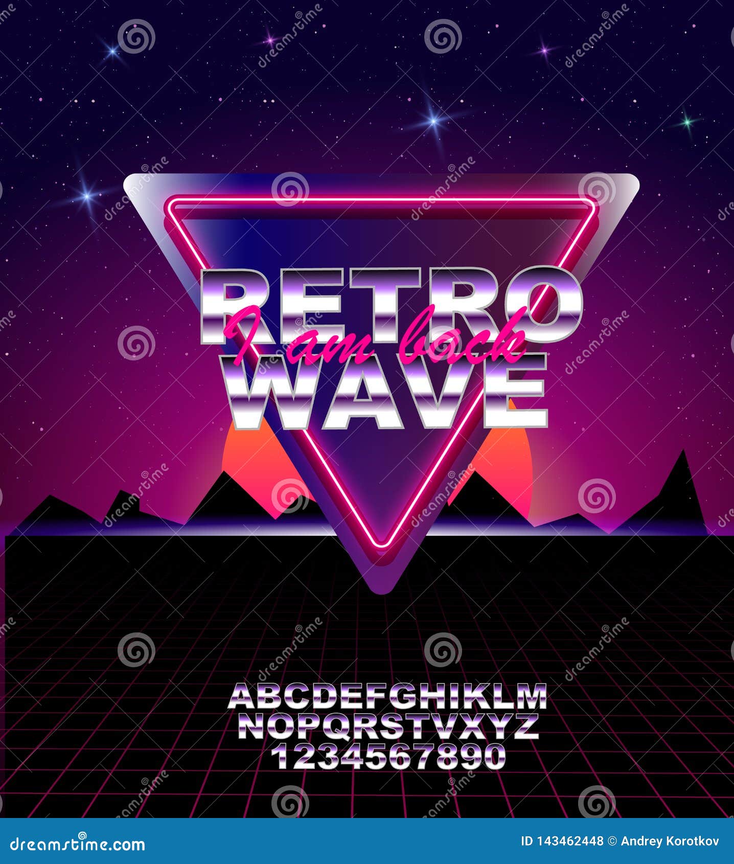 Retro Wave Background Place for Text Stock Vector - Illustration of ...