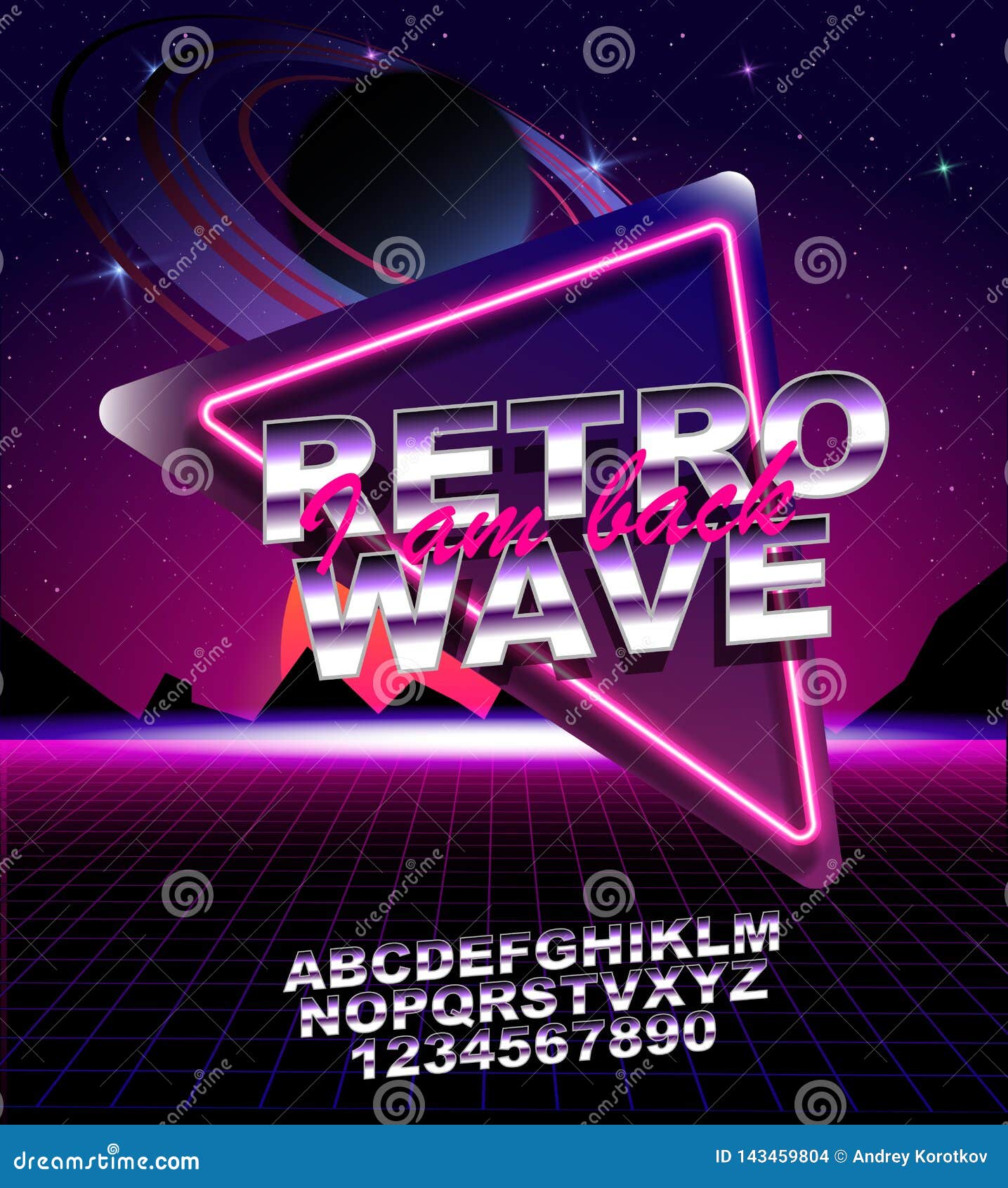 Retro Wave Background Place for Text Stock Vector - Illustration of ...