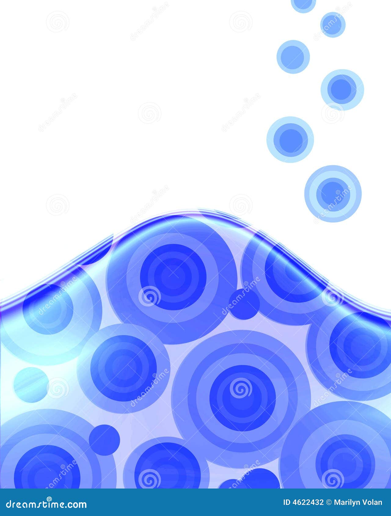 Bubbles And Wave Background Means Bright Circles And Curve Royalty-Free ...
