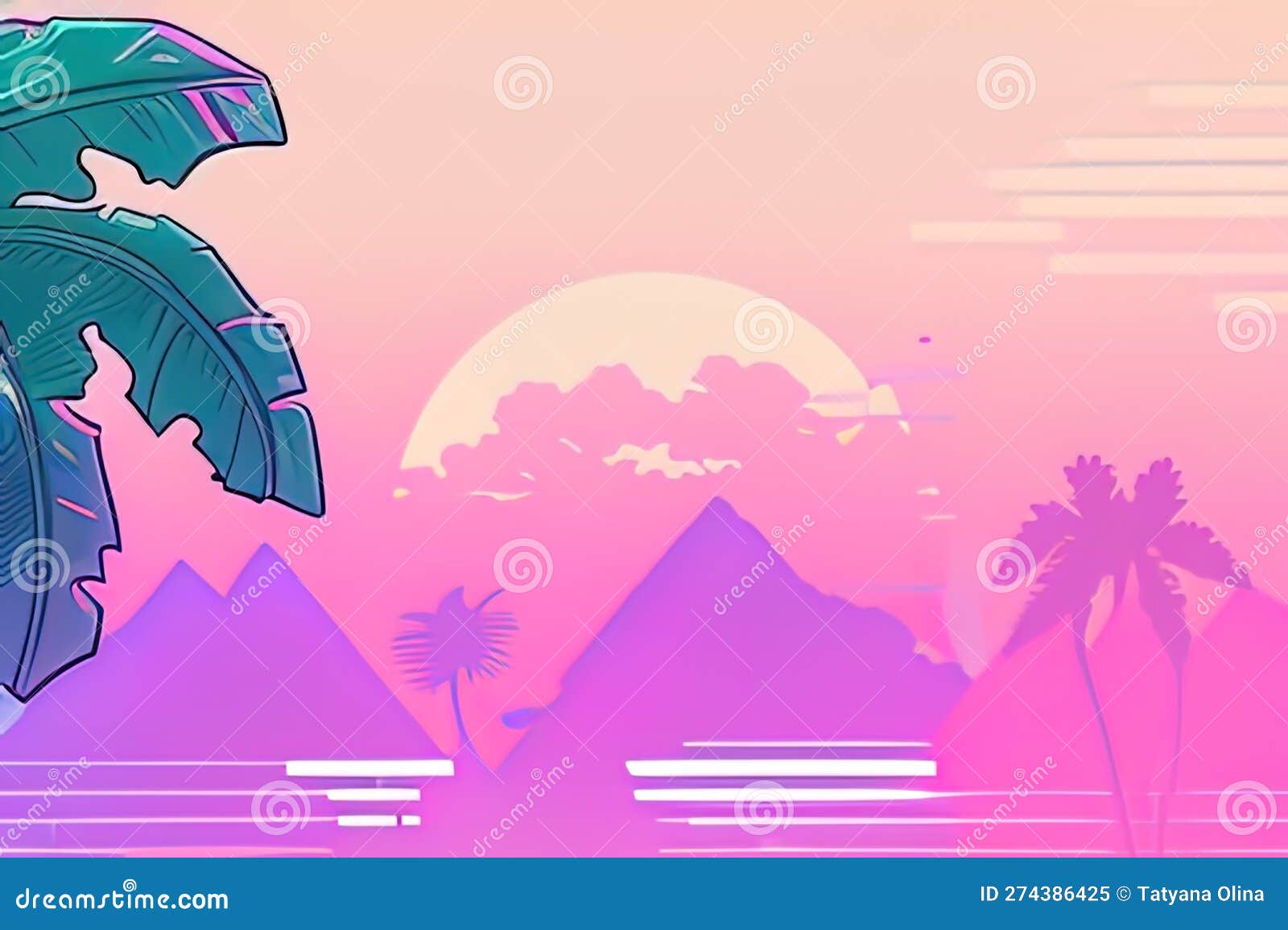 Retro Wave Nostalgia Gradient Abstract Background Stock Illustration ...