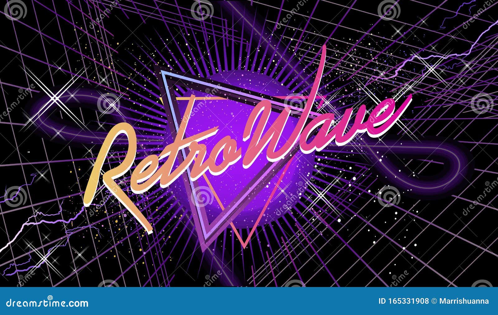Retro Wave Outer Space Vaporwave Stock Vector - Illustration of ...