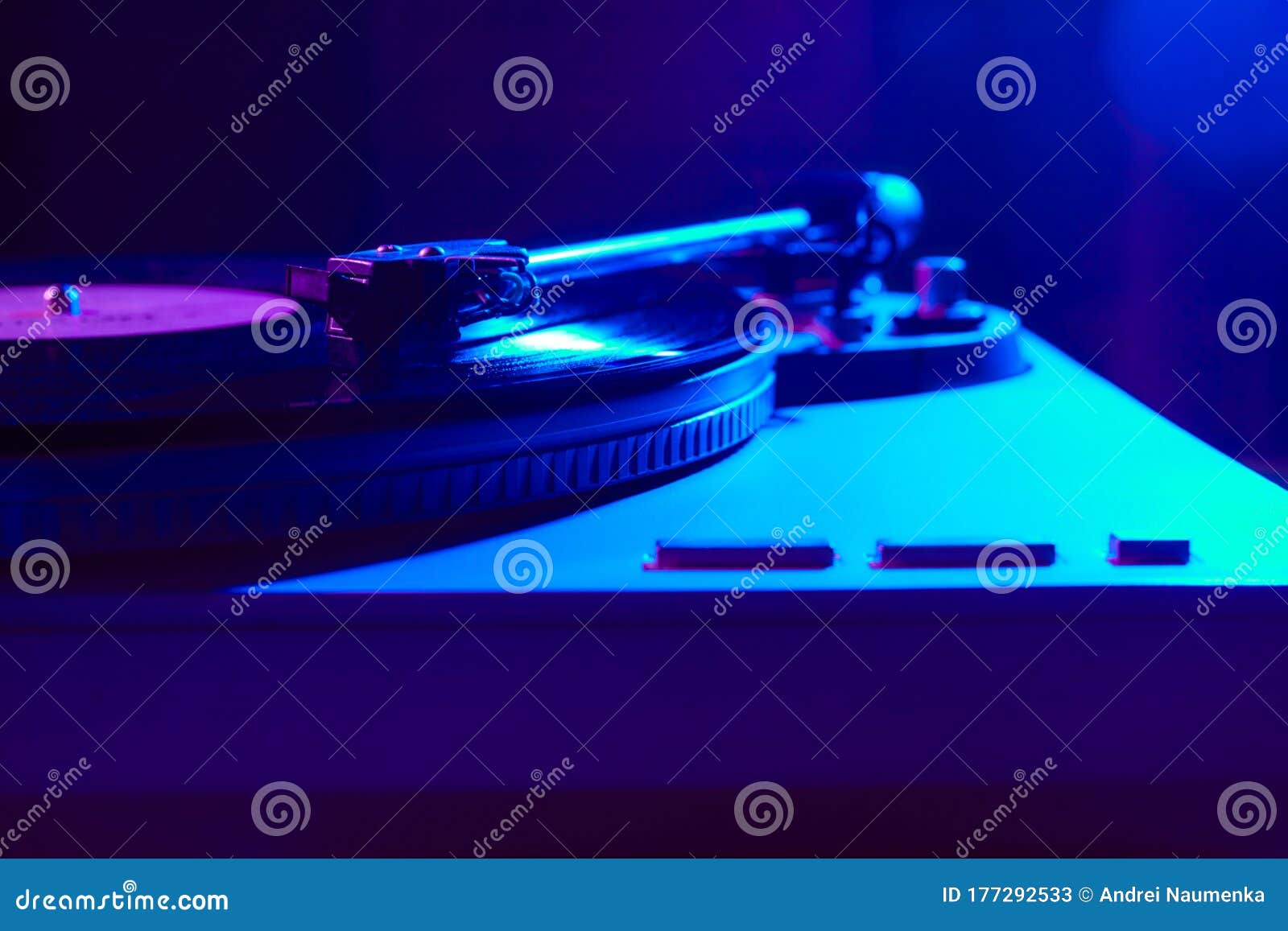 Retro Wave, 80s. Record Player with Neon Light. Vinyl Analog Turntable ...