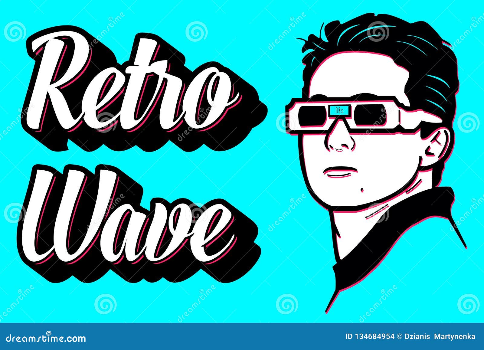 Retro Wave 80s Vector Poster Concept Stock Vector - Illustration of ...