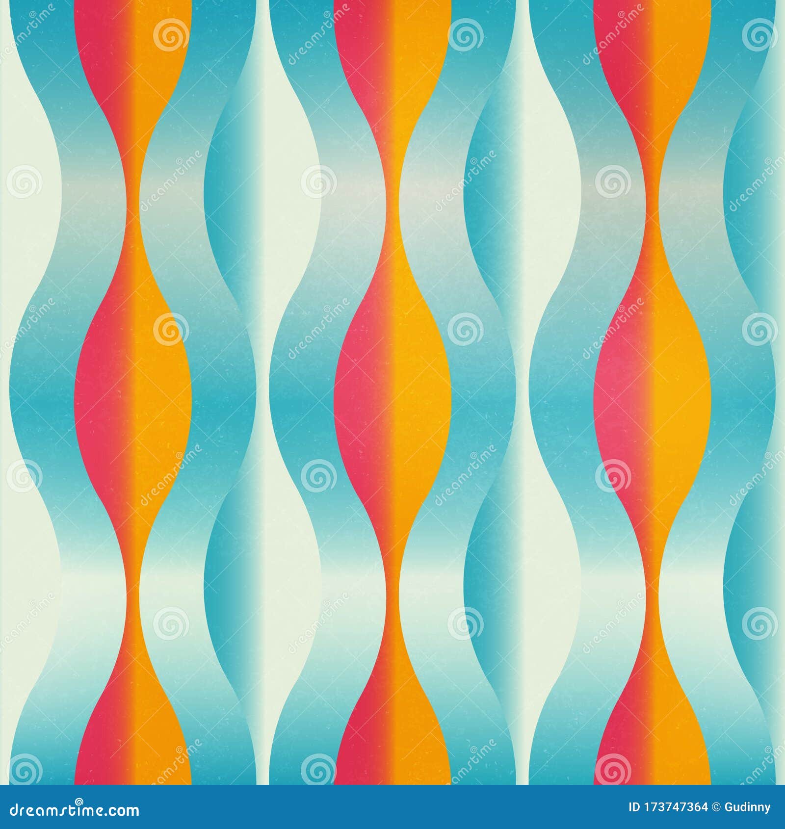 Retro Wave Seamless Pattern with Grunge Effect Stock Vector ...