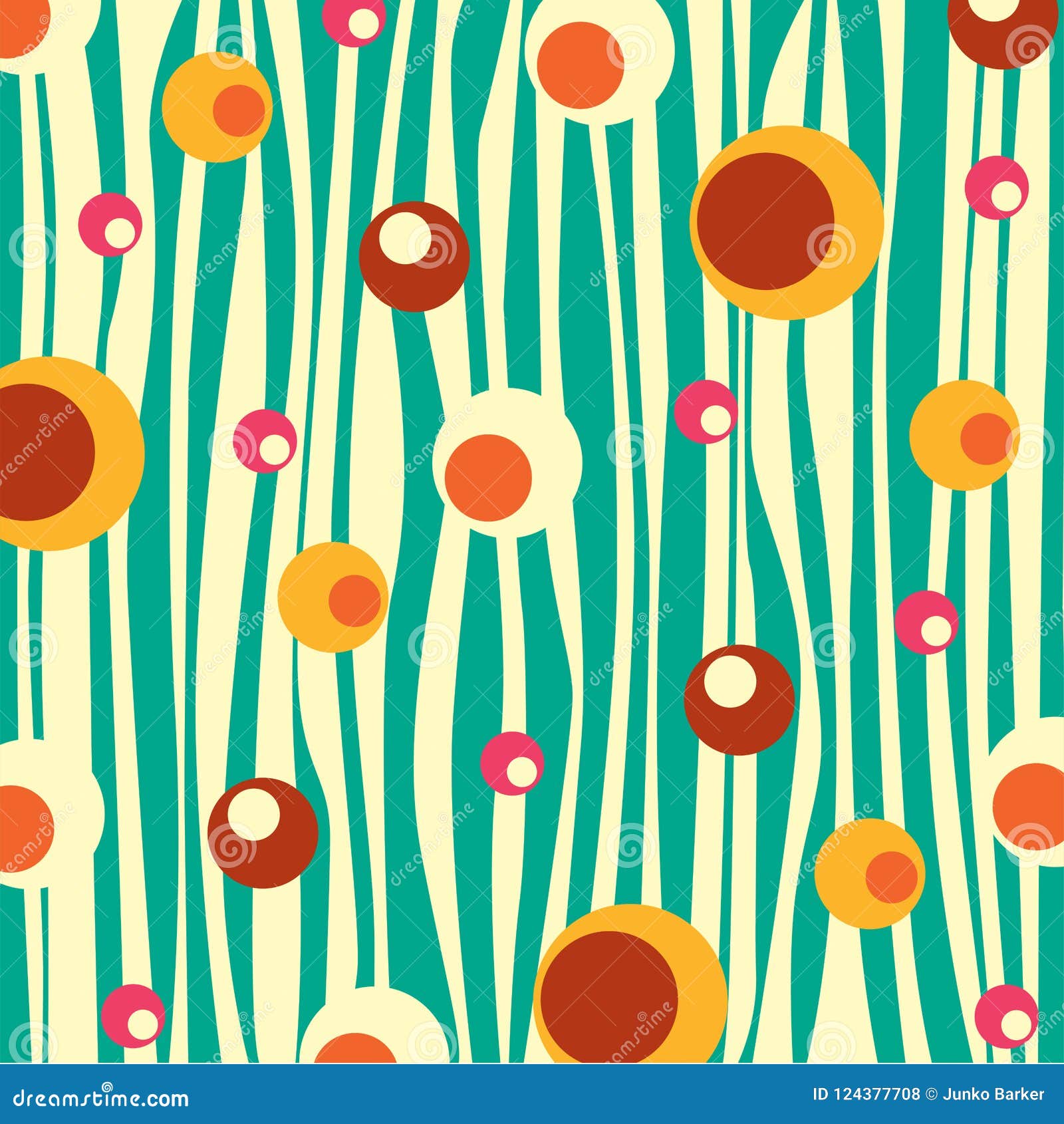 Retro Wavy and Circle Vector Pattern Background Vector Stock ...