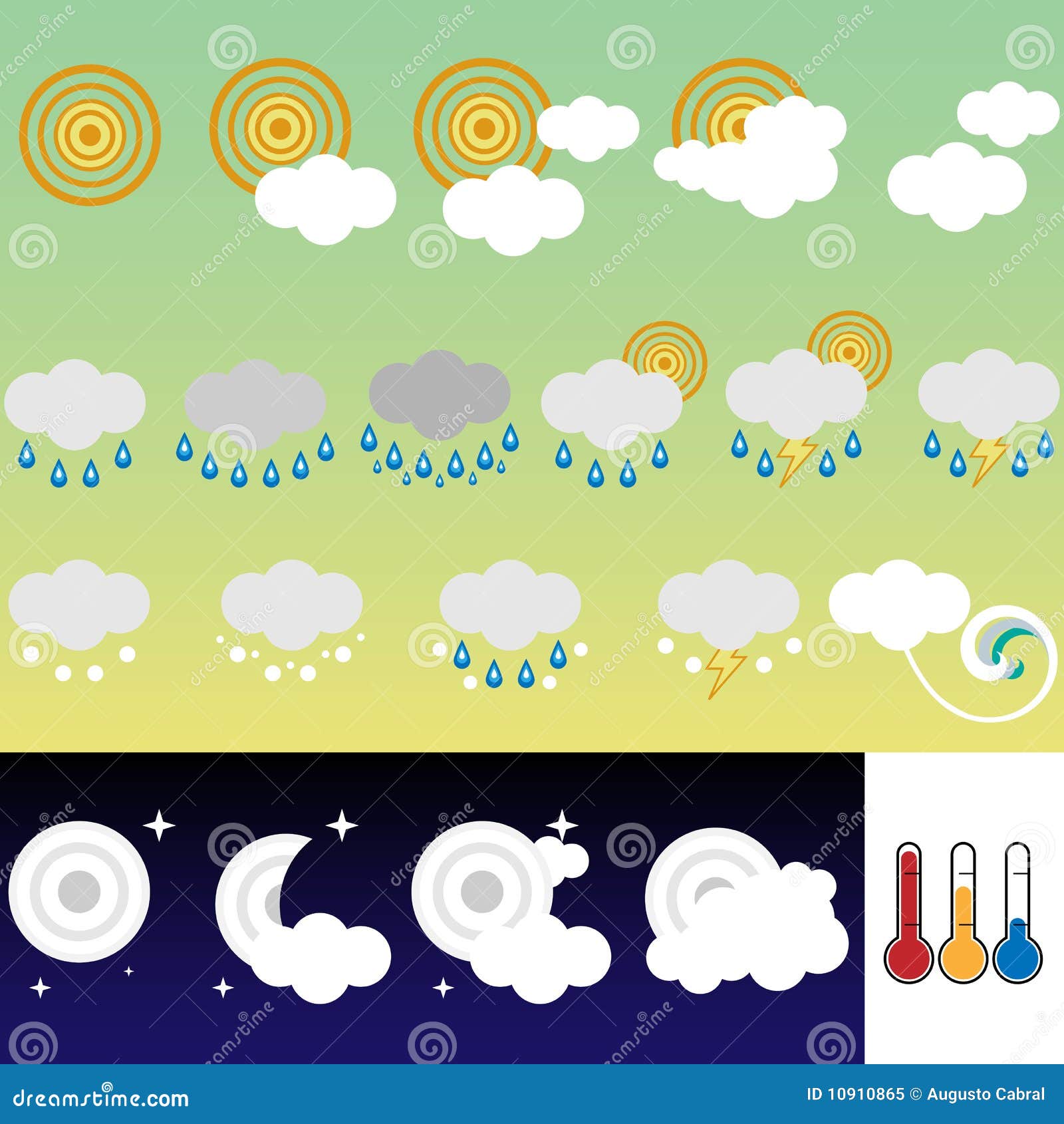Retro weather icons stock vector. Illustration of snow - 10910865