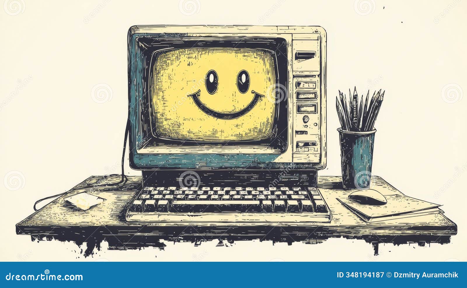 A Retro Web Browser with Smiley Faces, Interface Elements, and Popup ...