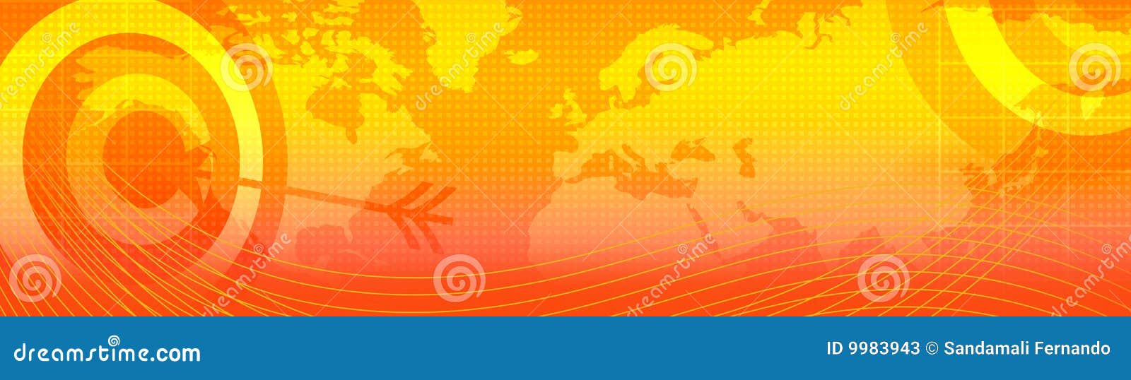 Retro Web Header / World Map Stock Illustration - Illustration of ...