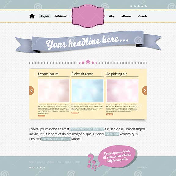Retro website template stock vector. Illustration of page - 27170529