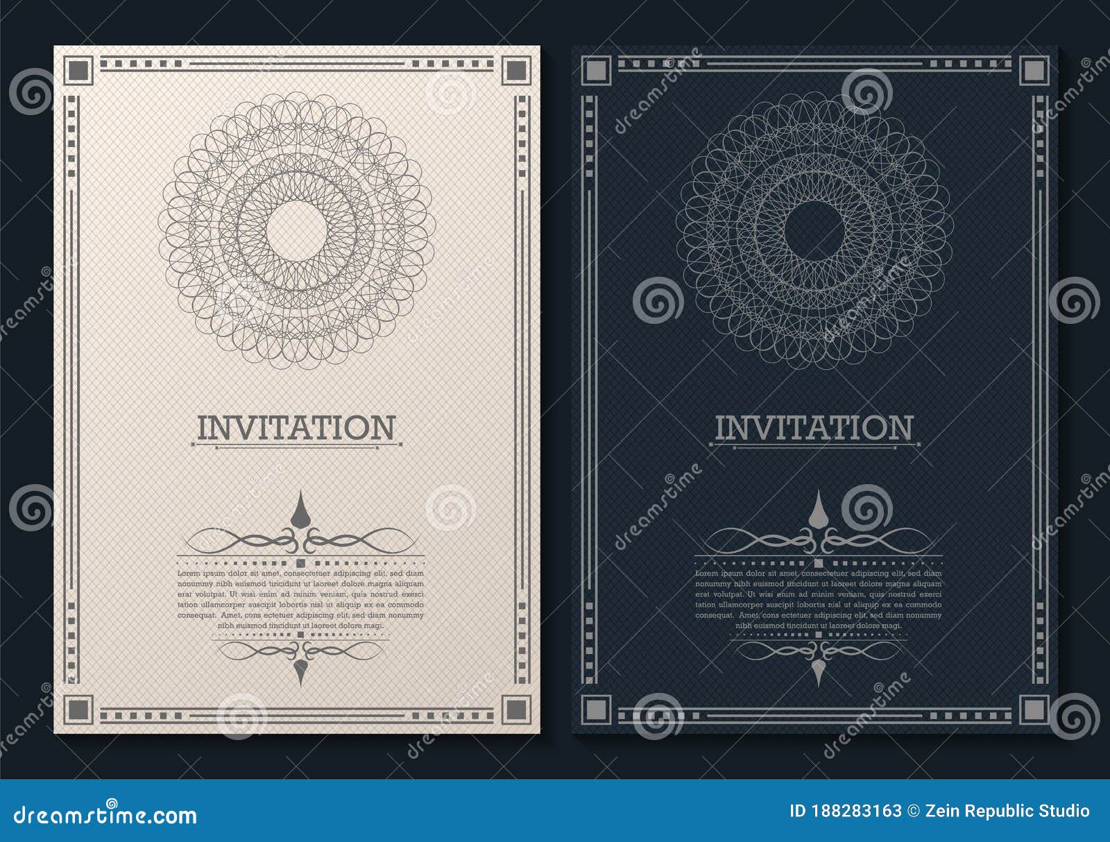 Retro Wedding Invitation Template Stock Vector - Illustration of ...