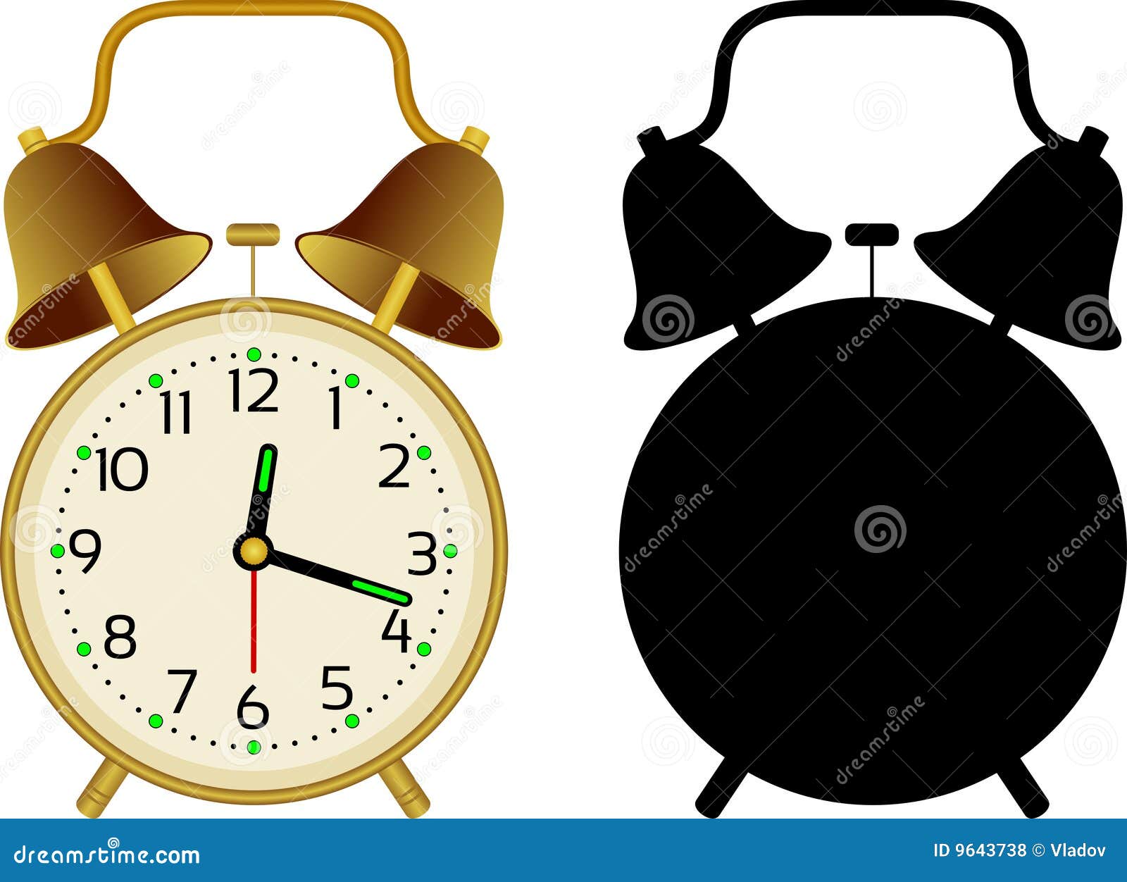 Retro wekker vector illustratie. Illustration of retro - 9643738