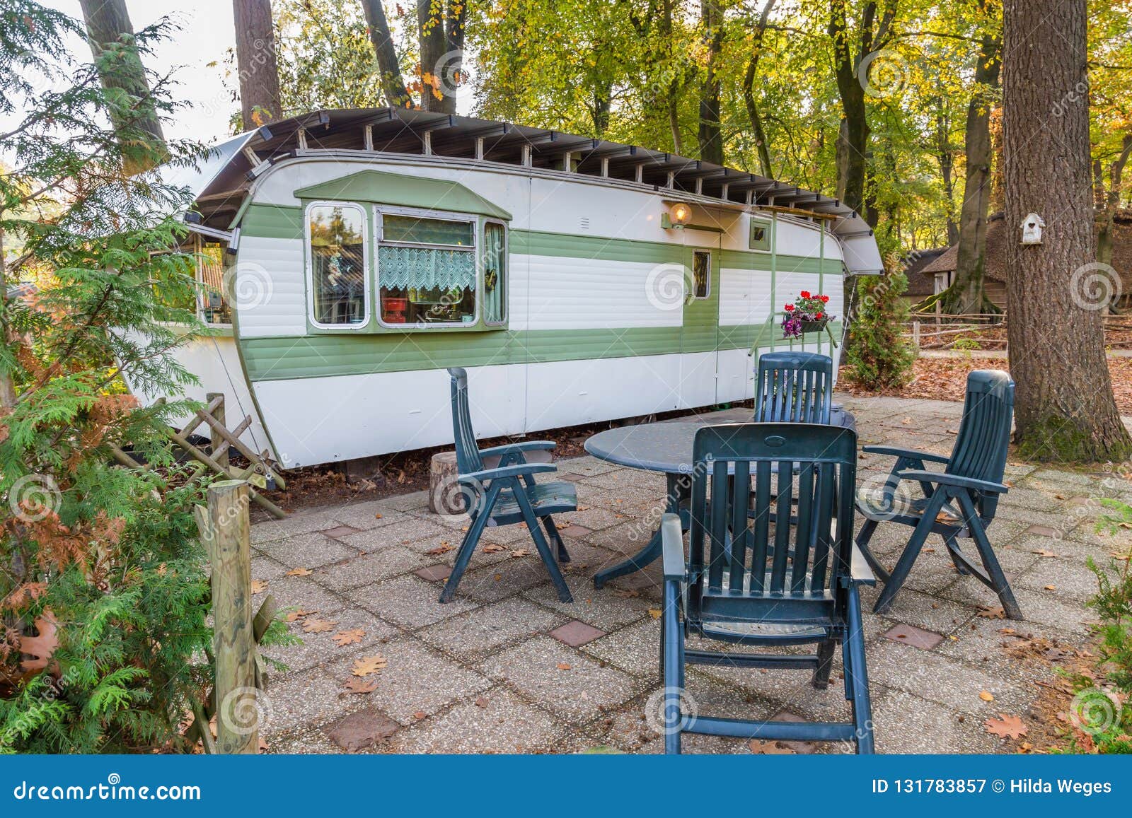 Retro white green caravan stock image. Image of home - 131783857