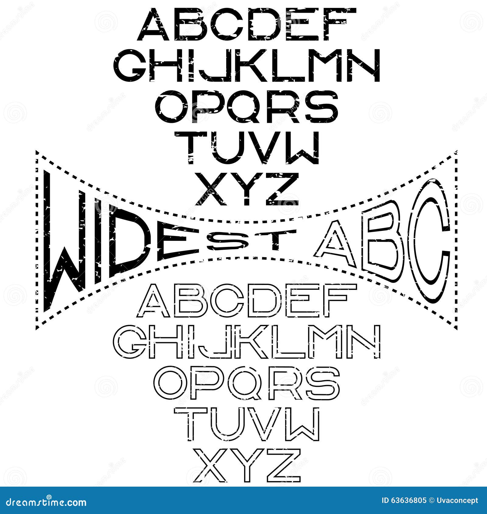 Wide Alphabet Letter Font. Sport Logo Typography. Extended Bold Vector ...