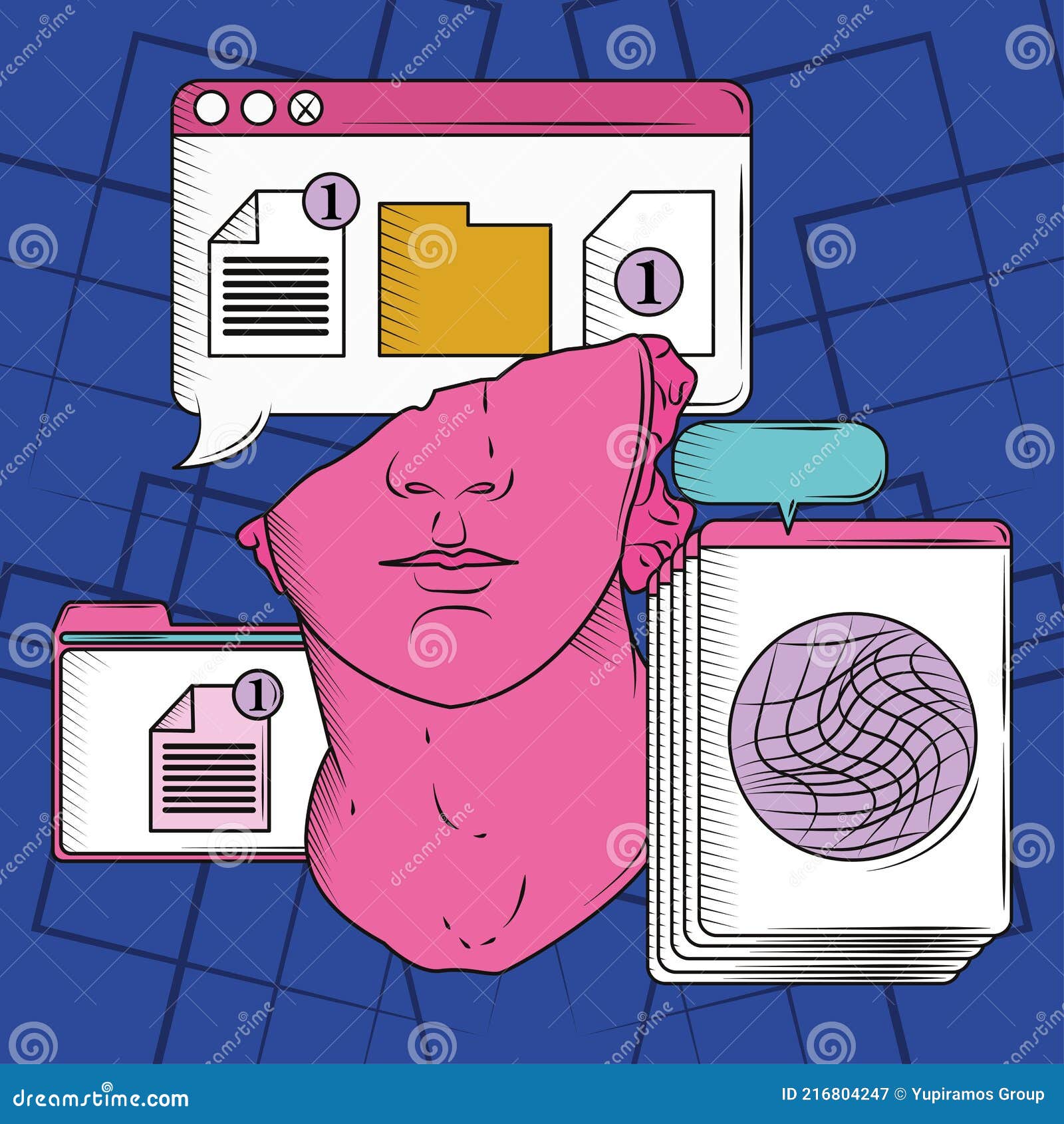 Retro window folder stock vector. Illustration of vector - 216804247