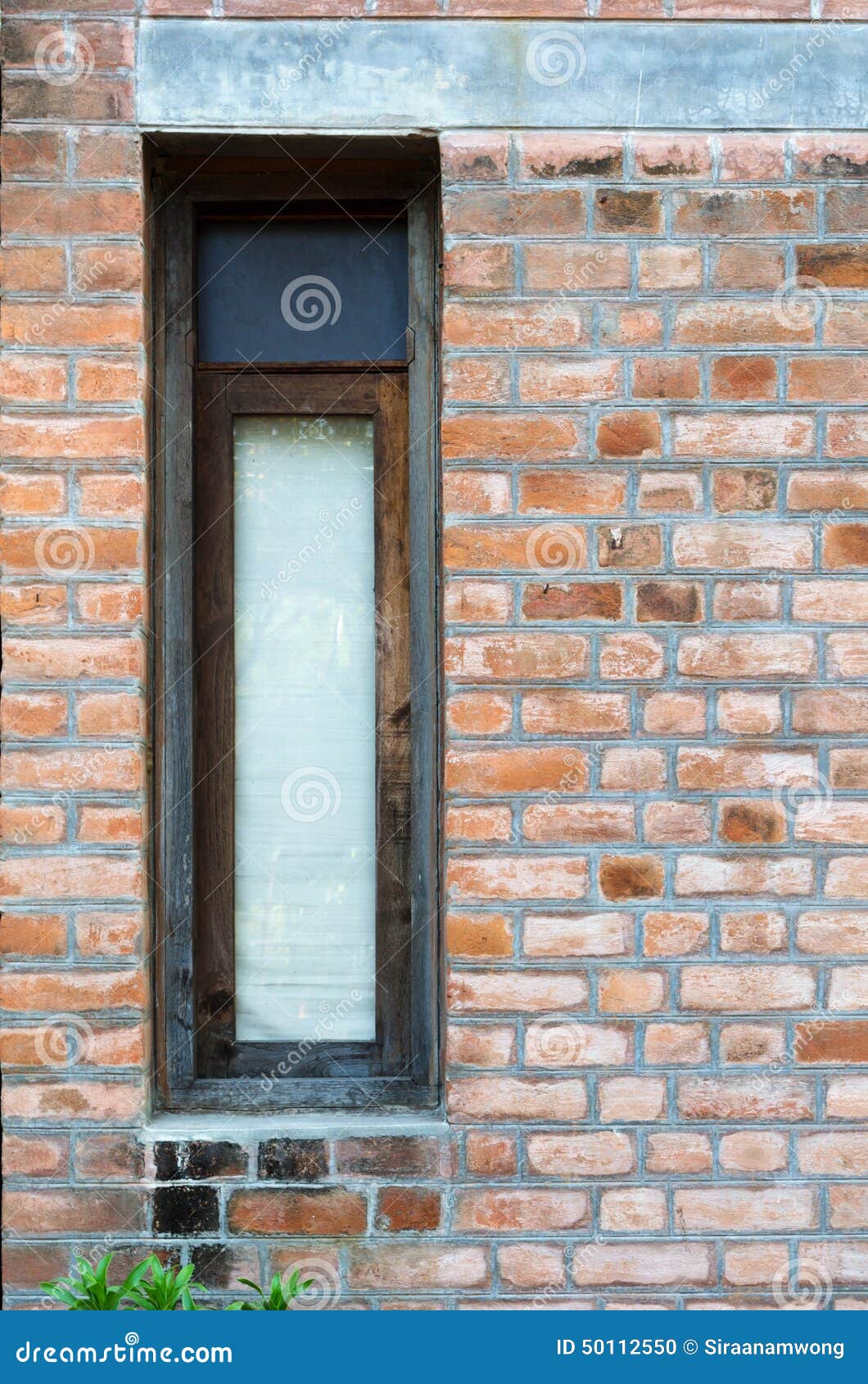 Retro Window with Red Brick Wall Stock Photo - Image of detail, brick ...