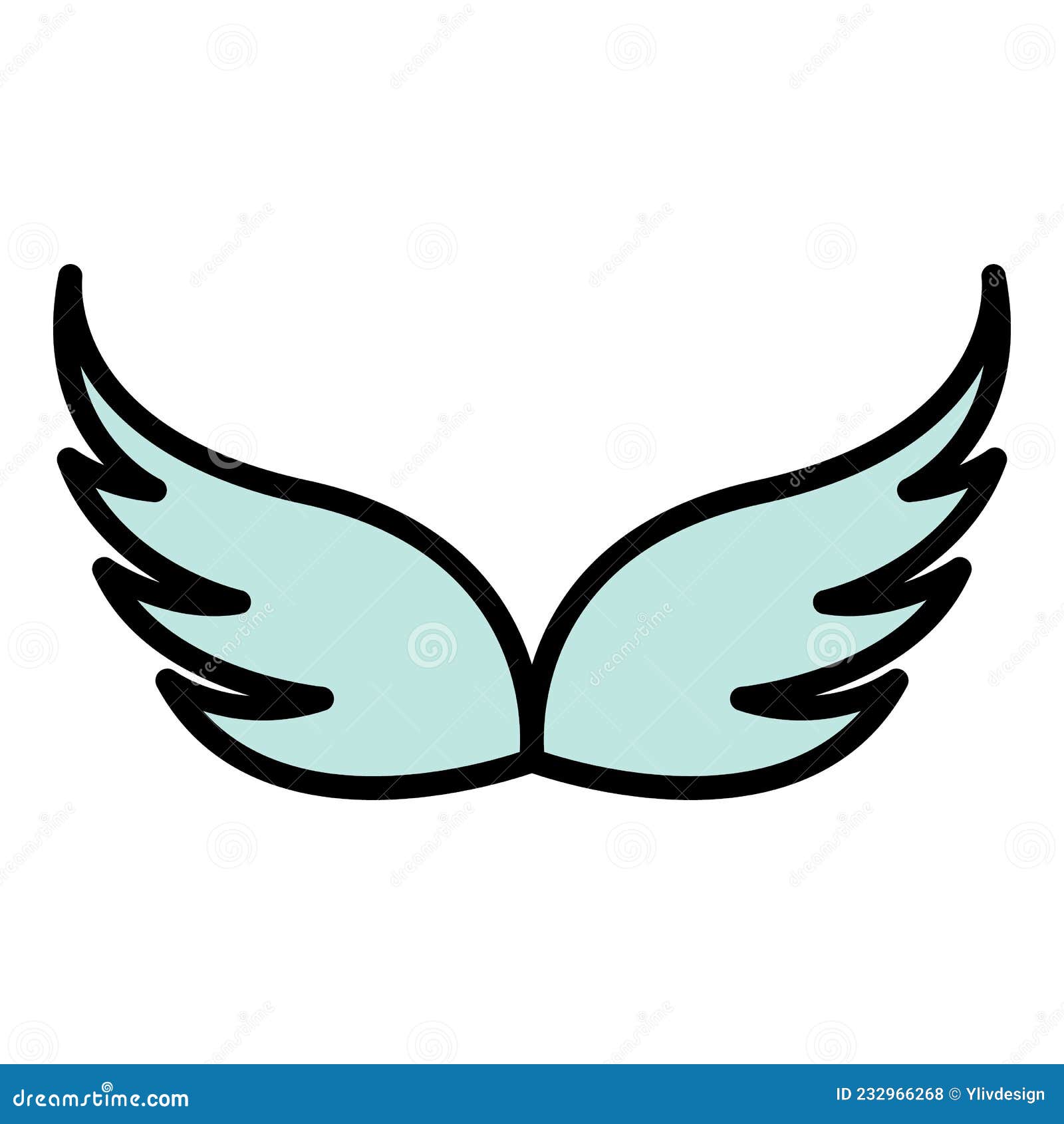 Retro Wings Icon Color Outline Vector Stock Vector - Illustration of ...