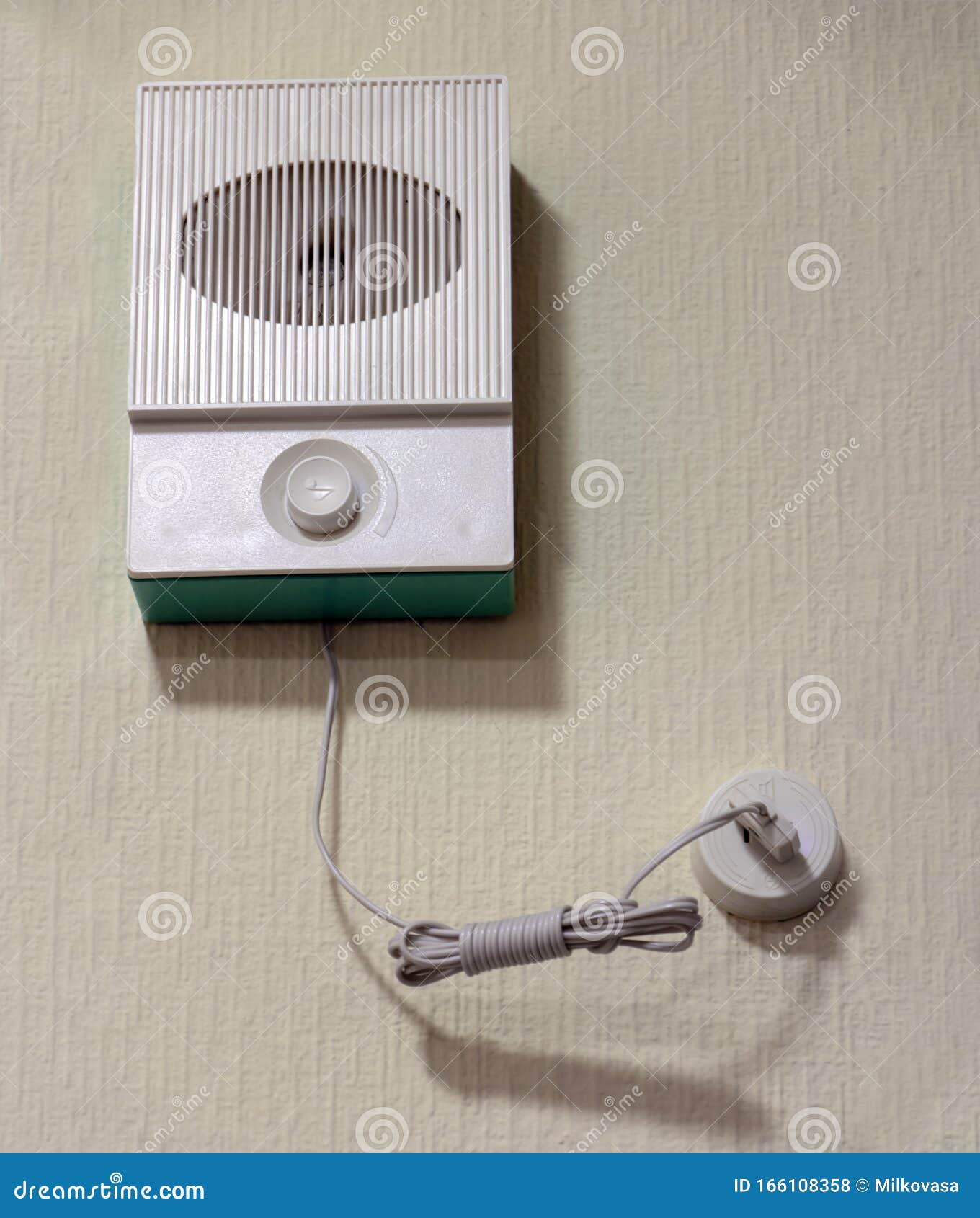 Retro Wired Radio on Wall in Room Stock Photo - Image of speaker ...
