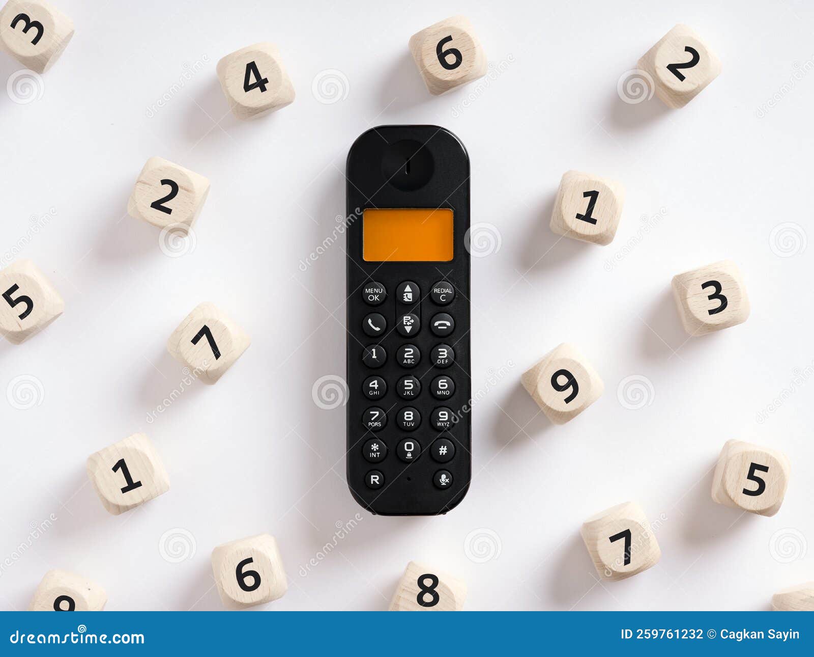 Retro Wireless Phone or Telephone with Numbers Around it Stock Photo ...
