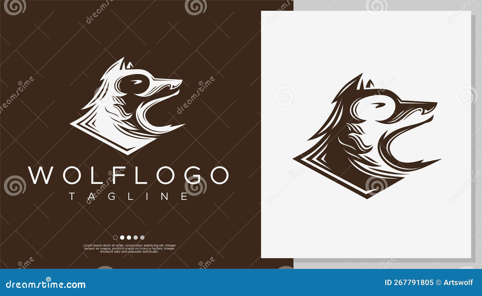 Retro Wolf Logo Design Template. Wolf Logo Design Vector ...