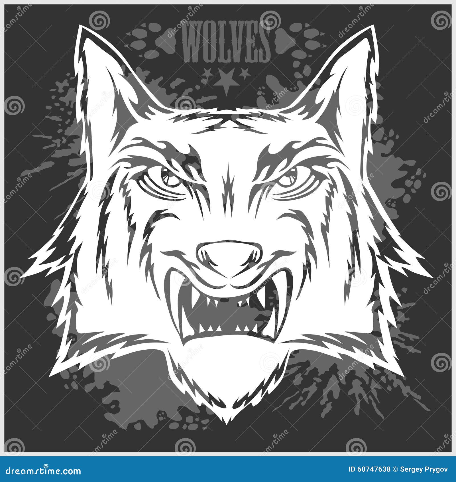 Retro Wolf Mascot Athletic Design Complete with Stock Vector ...